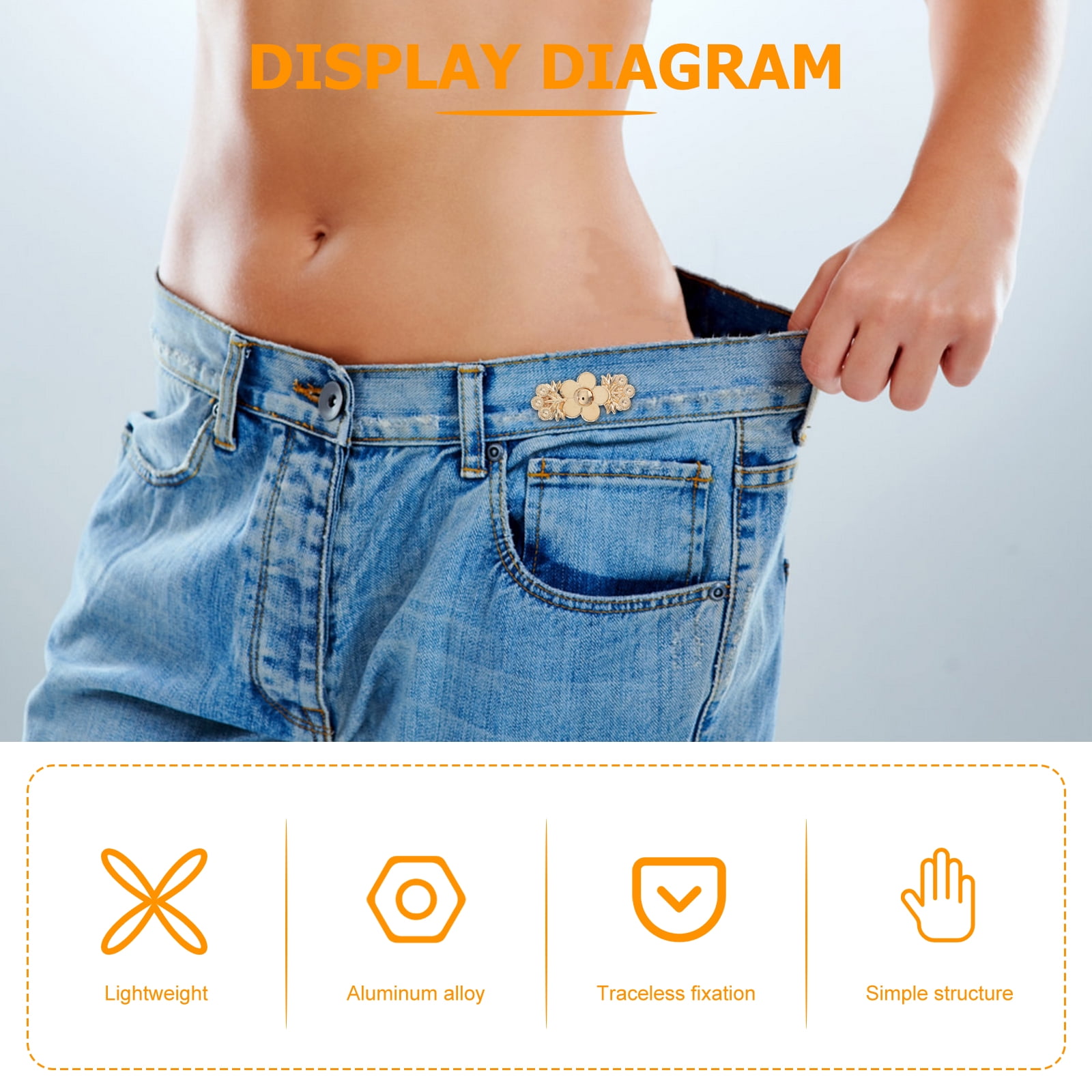 LEXSOMEO 4pcs Jeans Waist Tightener Button Pins For Loose Jean Waist ...