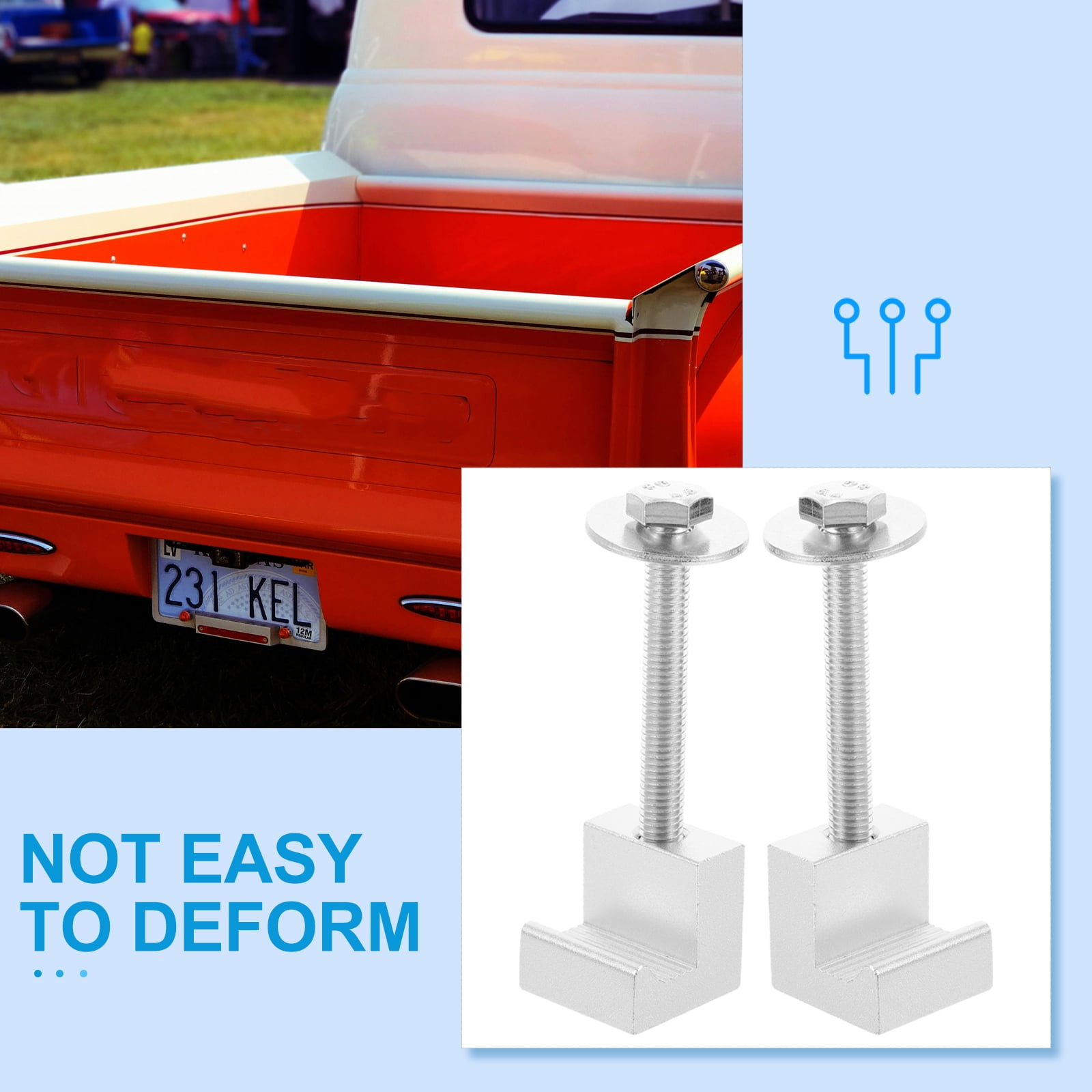 LEXSOMEO 4pcs Truck Tool Box Mounting Kit Aluminum Alloy J Hook ...