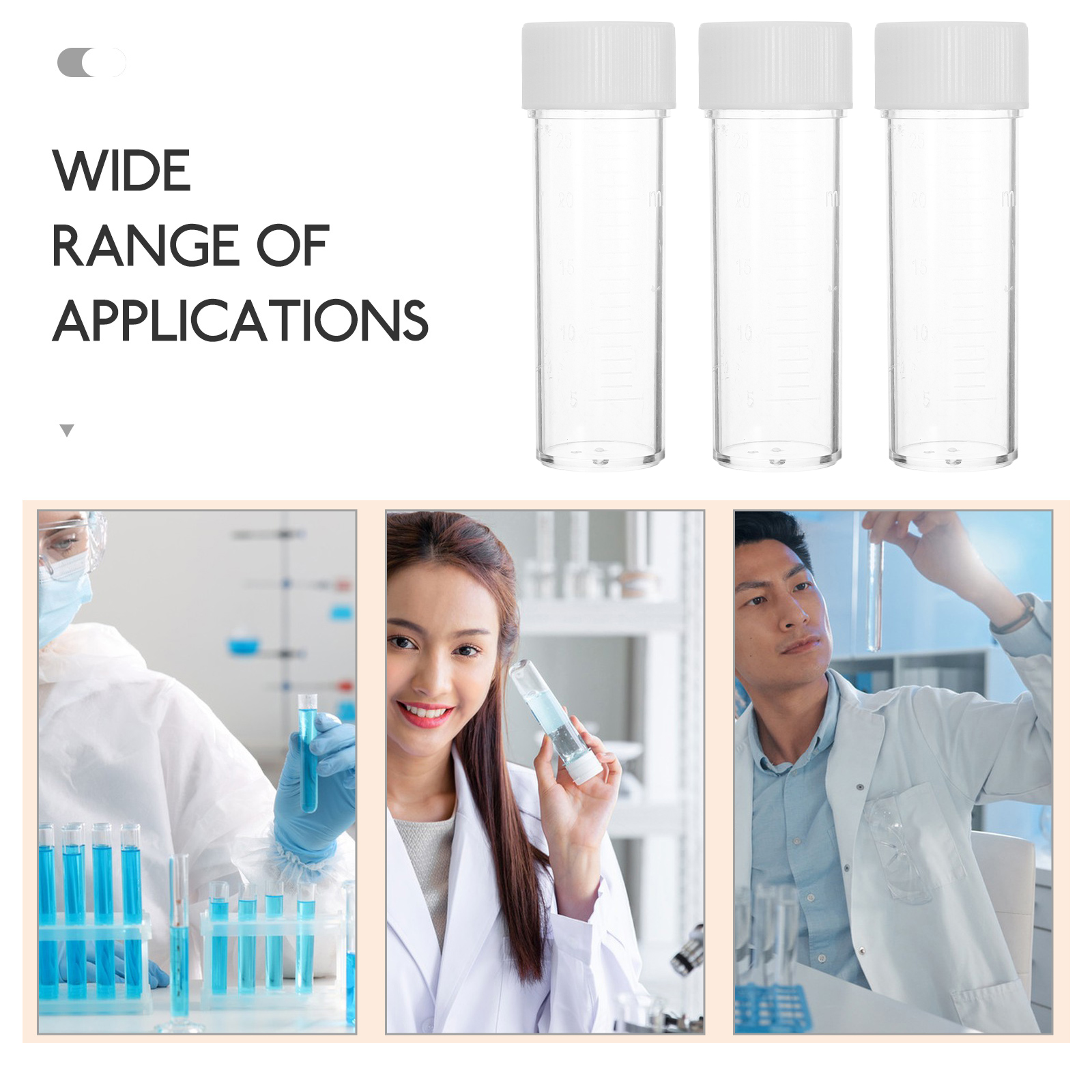 LEXSOMEO 50Pcs Sputum Culture Bottles - Plastic Vials with Caps ...