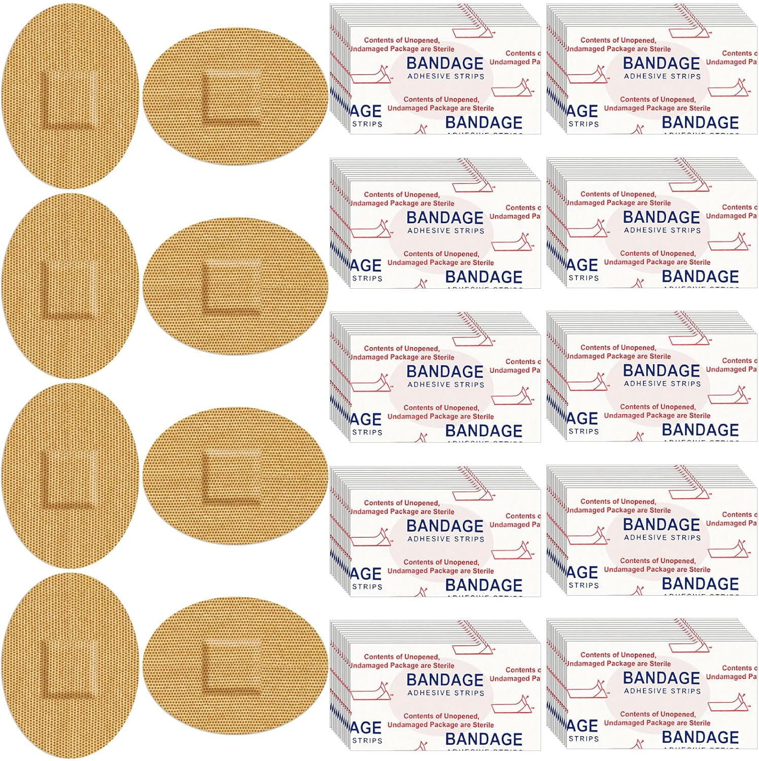 LEXSOMEO 50pcs Fabric Oval Flexible Bandages Spot Bandage Small Face ...