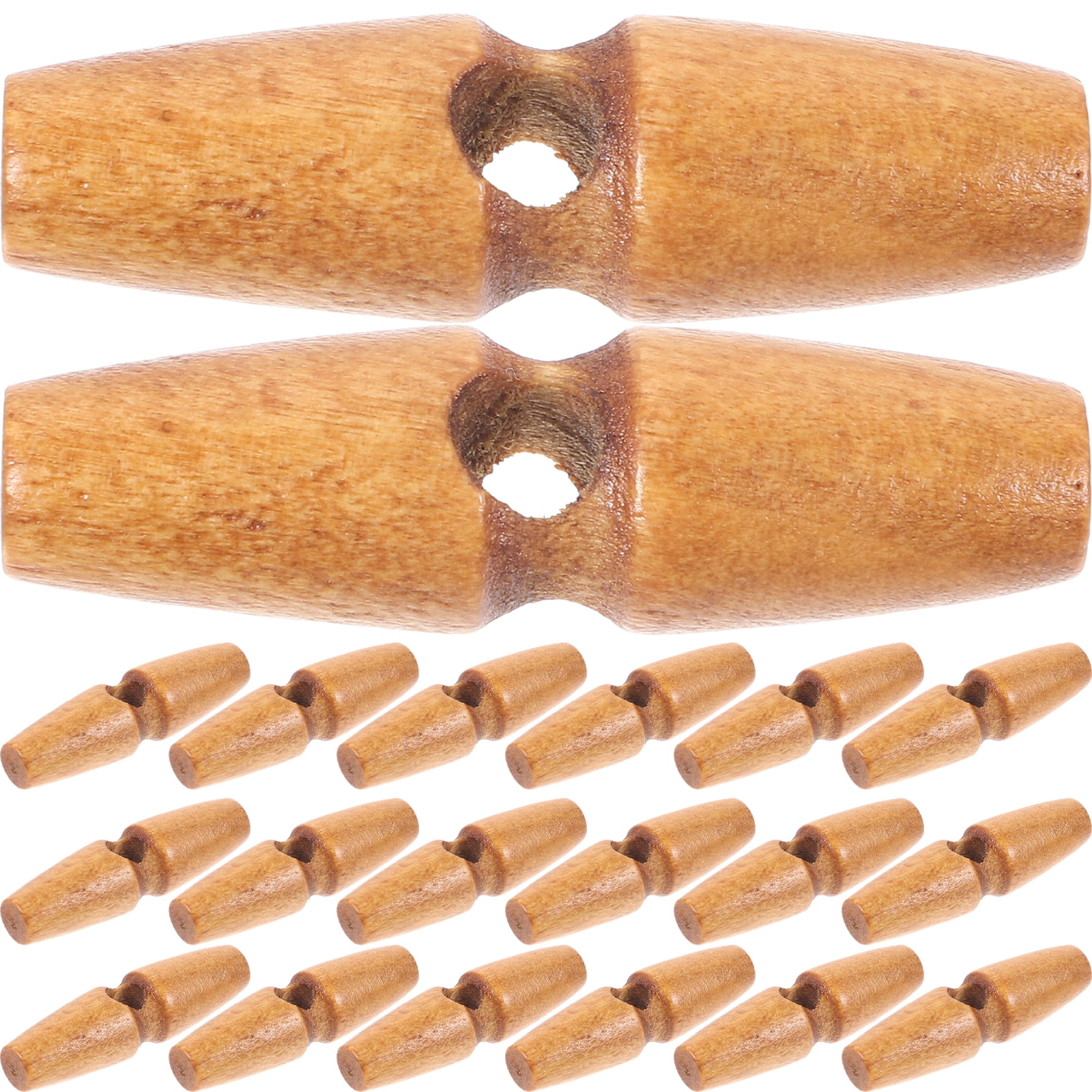 HEMOTON Wooden Toggle Buttons for Craft Use Add Charm to Coats and Clothes 50pcs Beige - Walmart.com