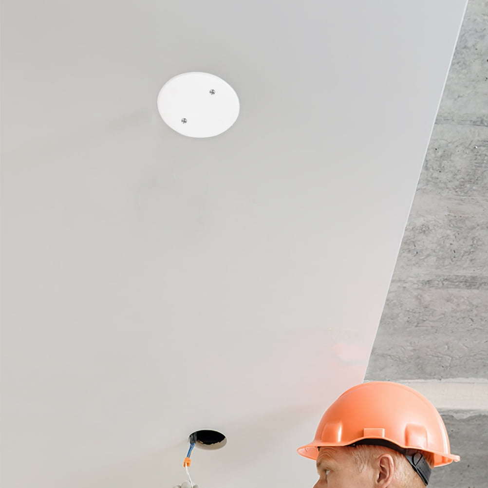 LEXSOMEO 50pcs White Ceiling Blank-up Cover Flat Round Blank Plate ...