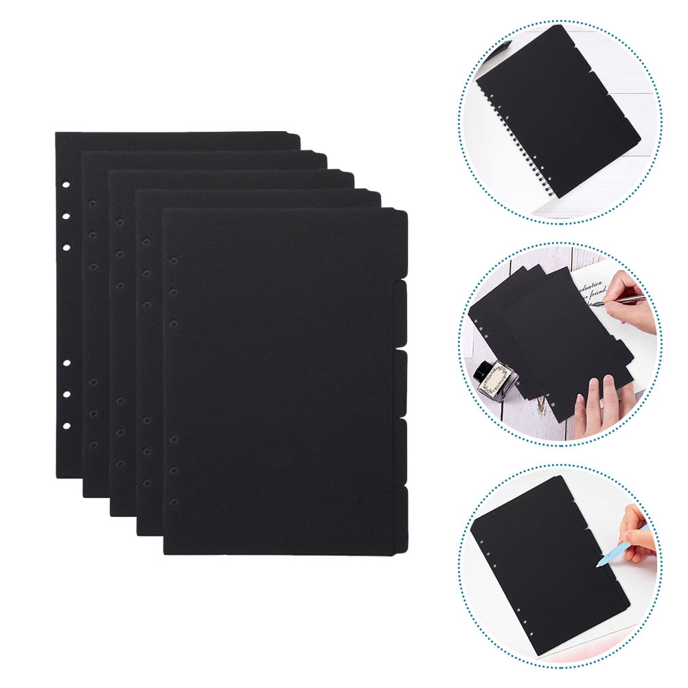 RENACLIPY Index Dividers with Vertical Tab Black Paper 5Pcs - Walmart.com