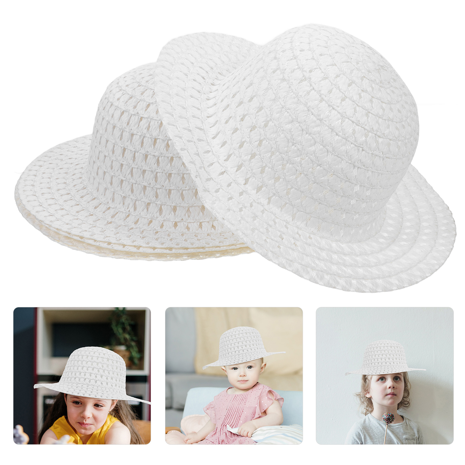 RENACLIPY Diy Straw Hat For Toddlers Round Shape And Outdoor Use 5Pcs ...