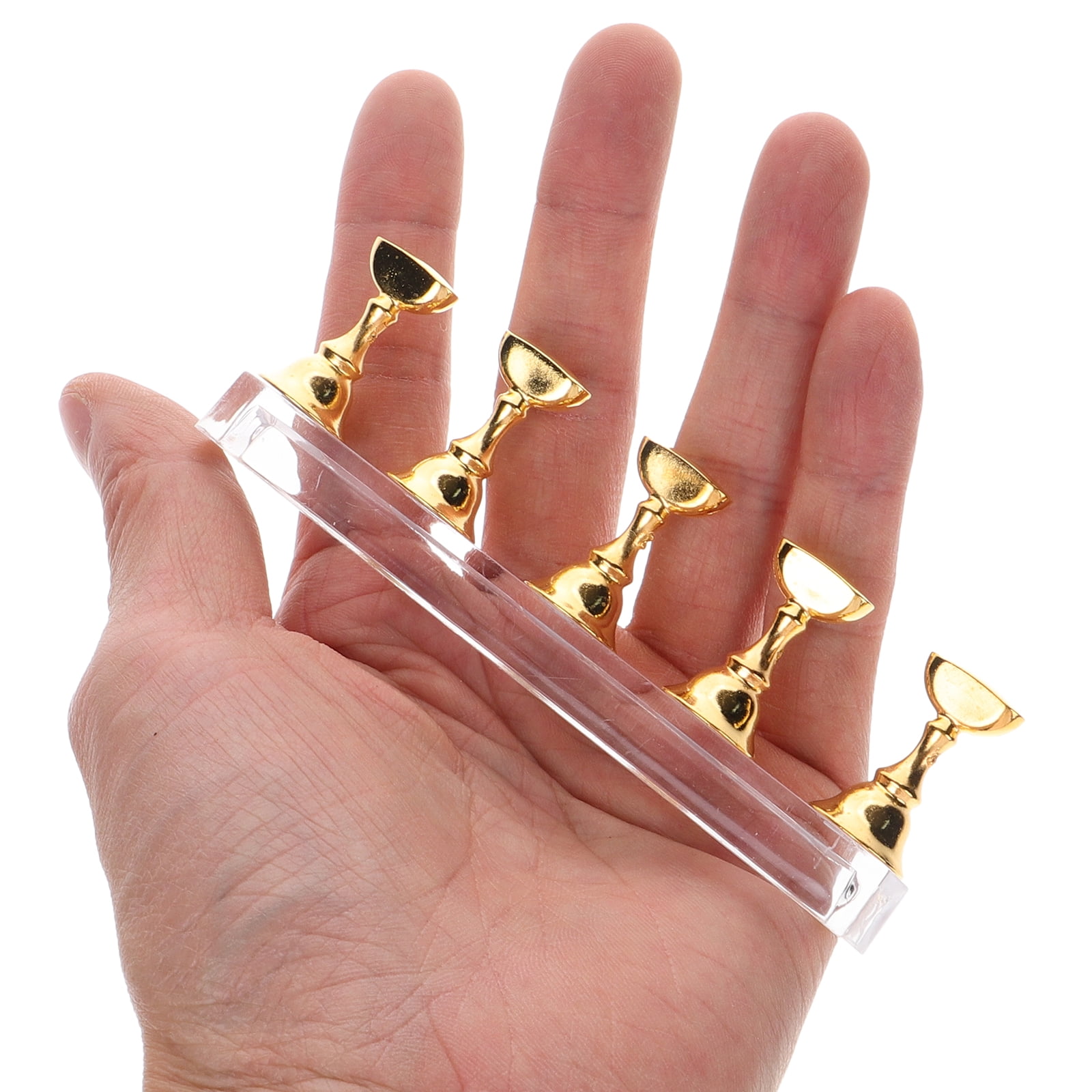 LEXSOMEO 5pcs Golden Nail Stand for Press on Nails Display Fake Nails ...