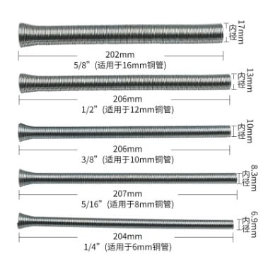 LEXSOMEO 5pcs Spring Tube Benders Kit Air Conditioning Tube Bender Hand ...