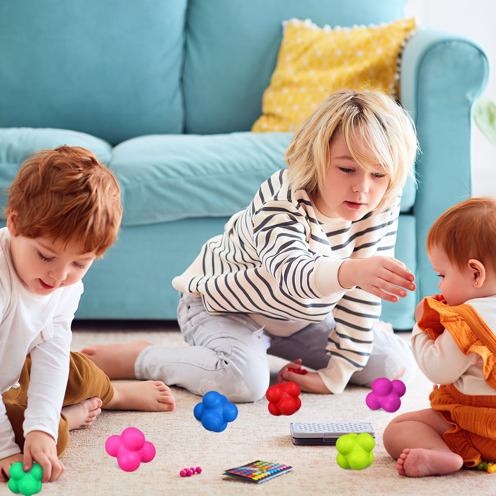 LEXSOMEO 6 Pcs Reaction Balls Agility Balls Hexagonal Reaction Ball ...