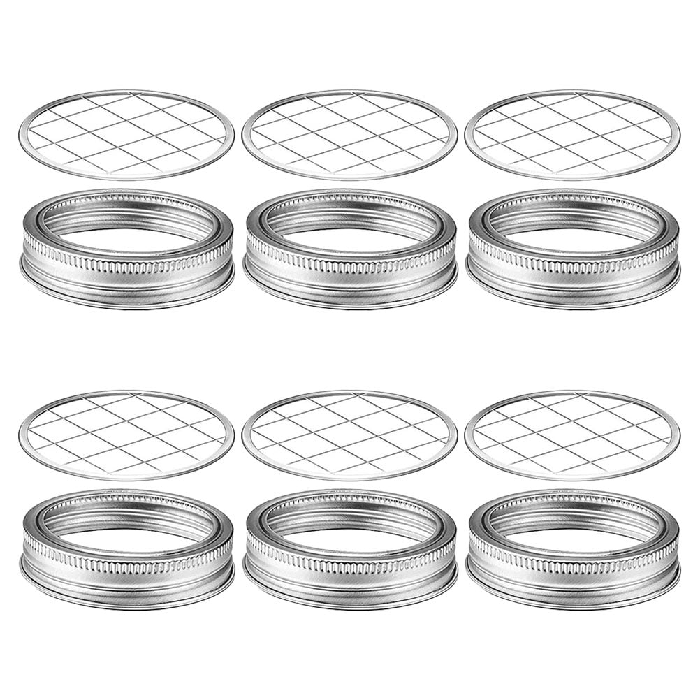 LEXSOMEO 6 Sets Flower Jar Insert Lid Metal Flower Lid Insert Grid ...