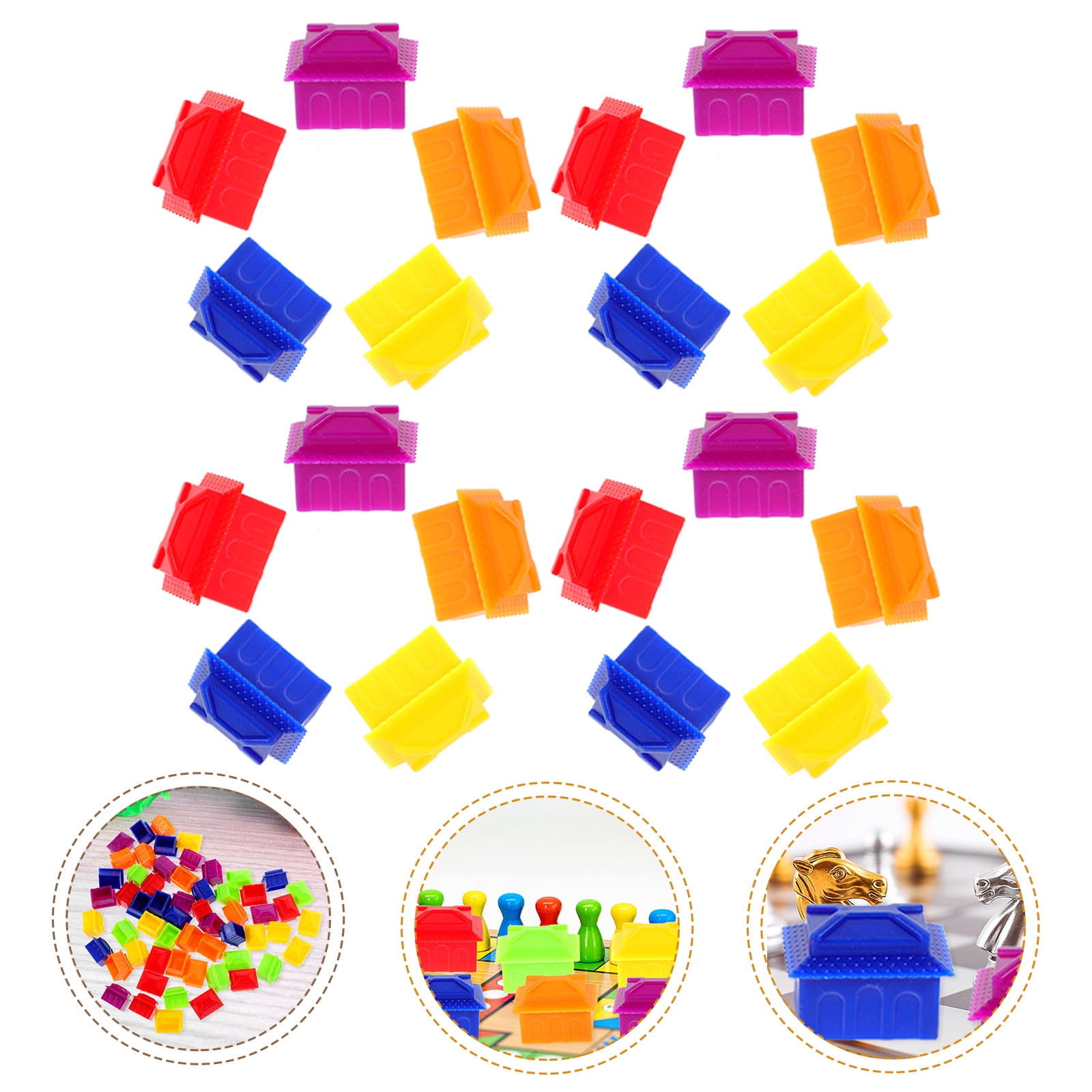 LEXSOMEO 60pcs Pretend Play Board Game House Pieces Board Chess Game ...