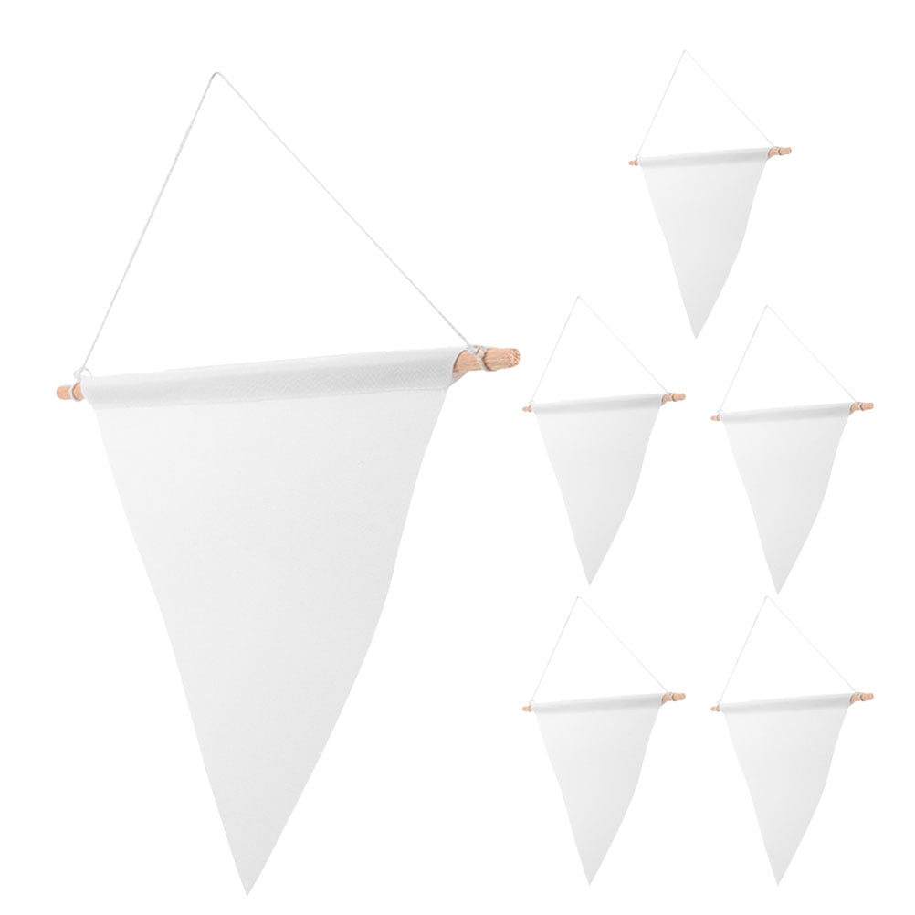LEXSOMEO 6Pcs Blank Flag Banners Triangle Bunting Flags DIY Hanging ...