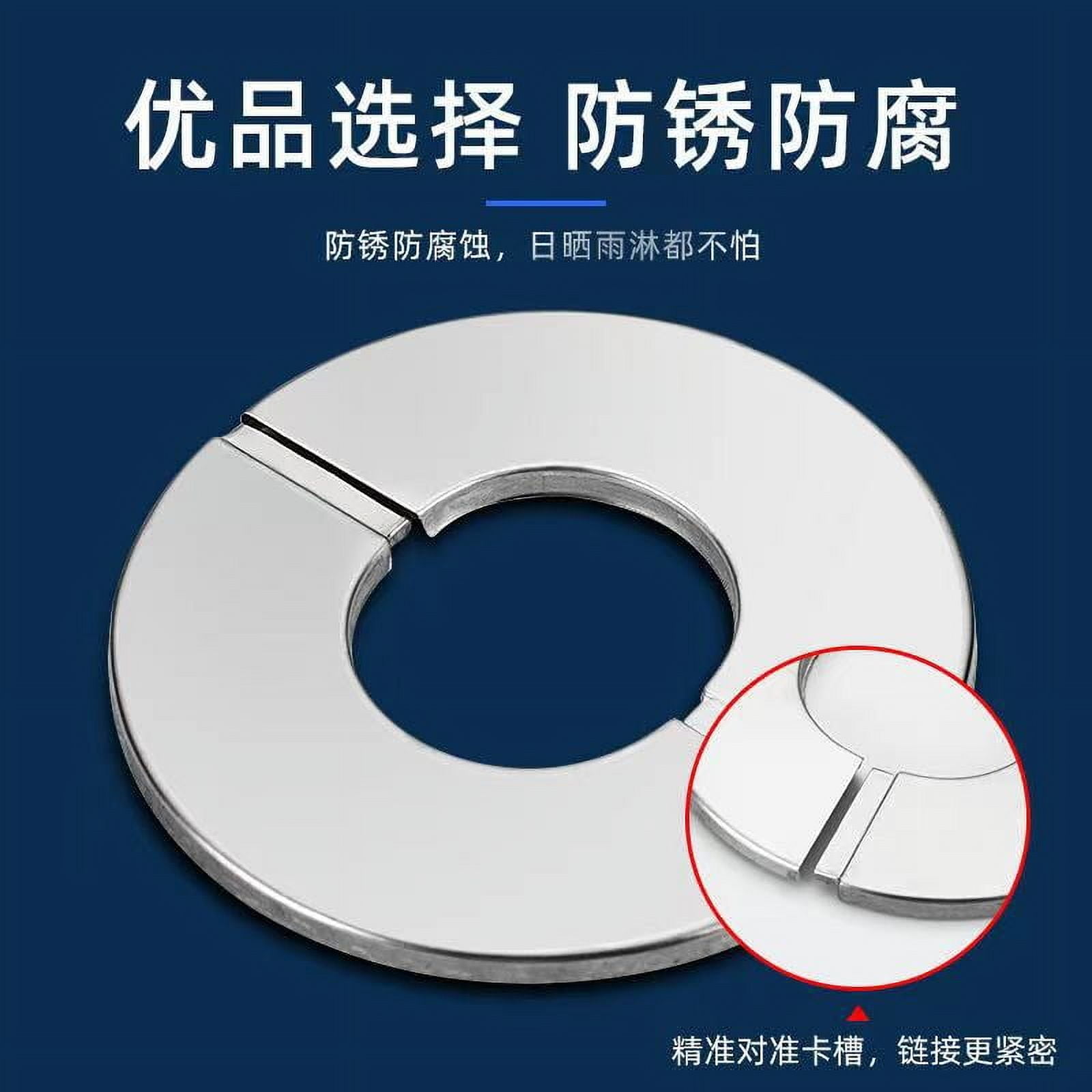 6 Pieces Silver Stainless Steel Cover Plates for Pipe Use with Long ...