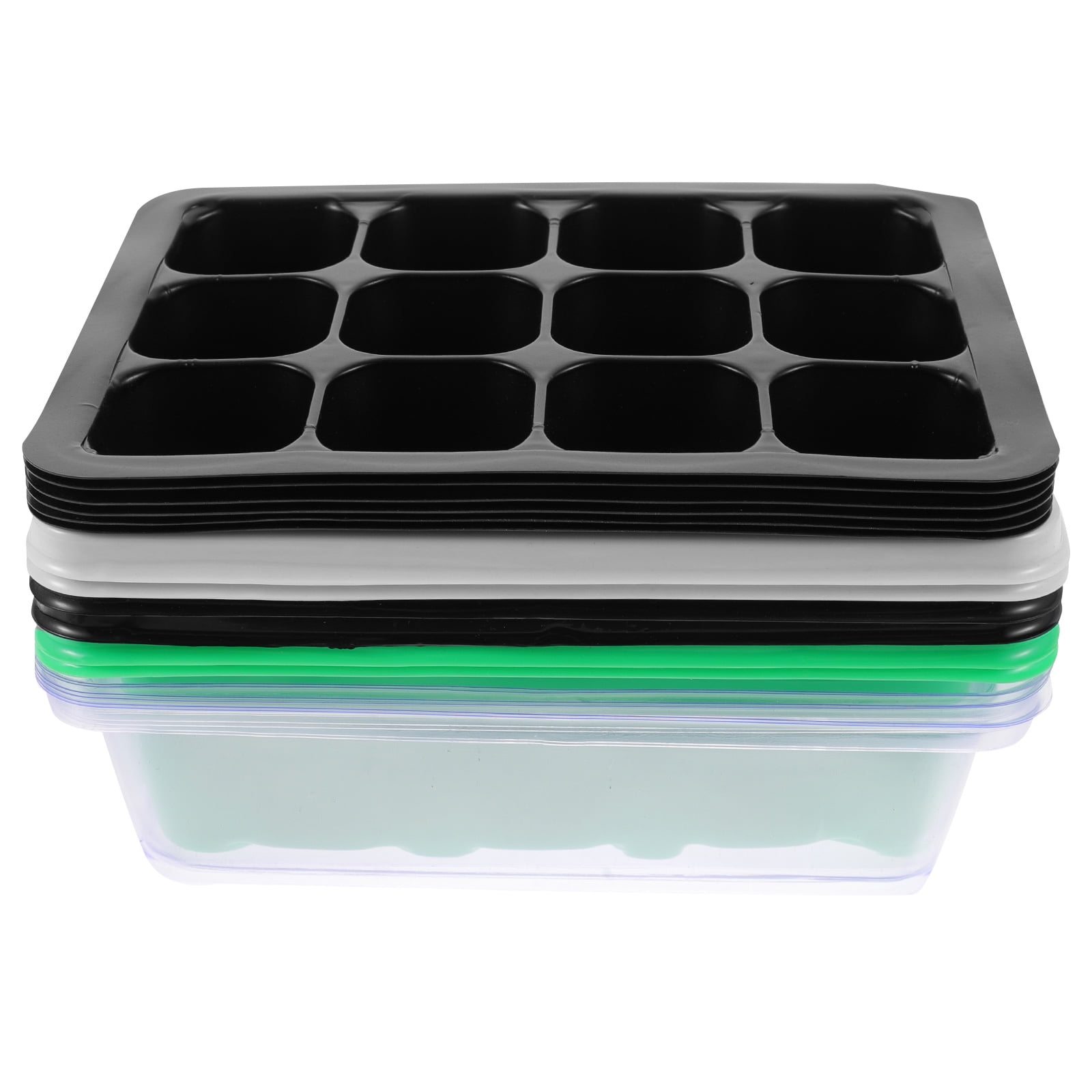 LEXSOMEO 6pcs 12-Holes Nursery Boxes Starter Trays Planting Box Plastic ...