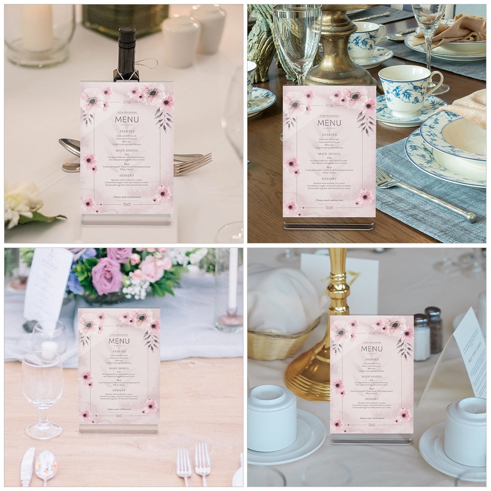 LEXSOMEO 6pcs Acrylic Sign Holder Clear Menu Stand Document Brochure ...