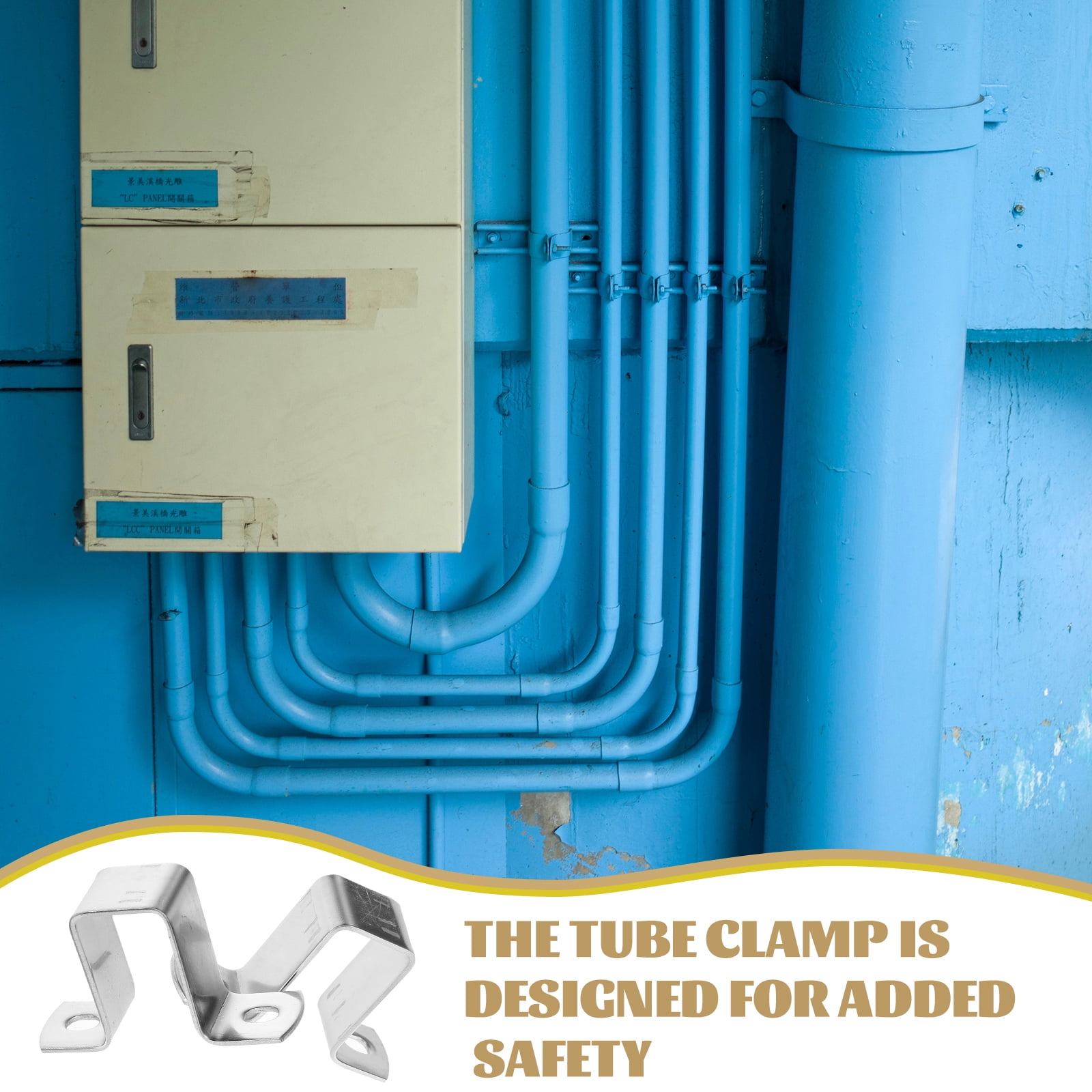 LEXSOMEO 6pcs Square Tubing Clamps Pipe Bracket Clamps U-type Pipe ...