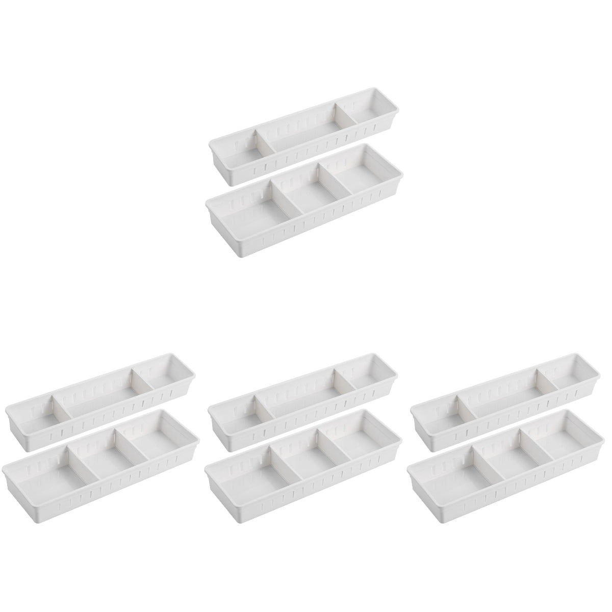 RENACLIPY 8-Piece White Drawer Organizer Storage Boxes Set, Multi ...