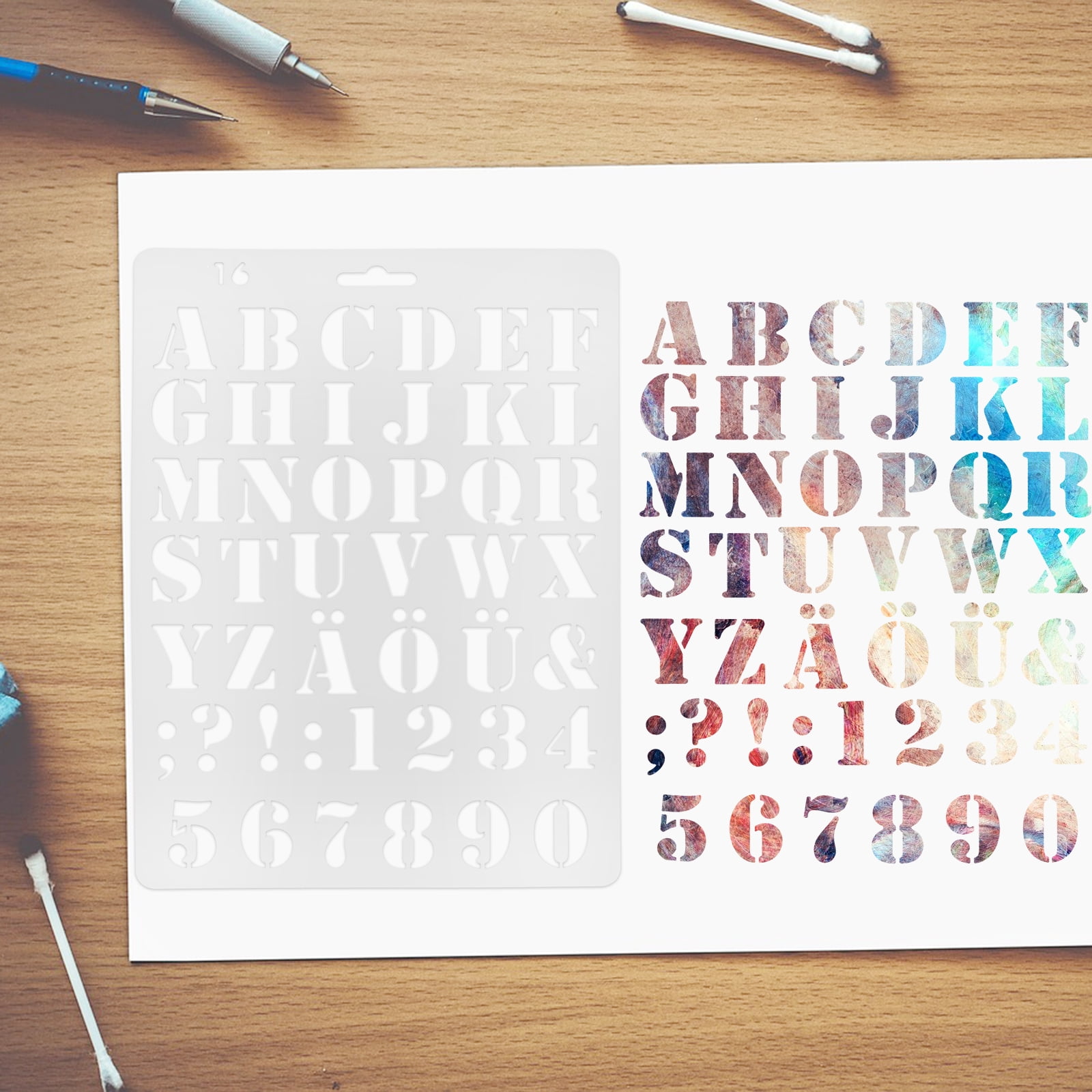 White Alphabet Stencils Made of Durable PET Material for Crafts and ...
