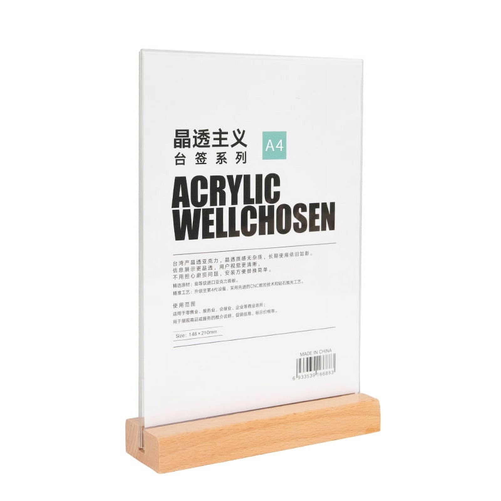 LEXSOMEO Acrylic Sign Holder T Shaped Clear Table Top Sign Holder Menu ...