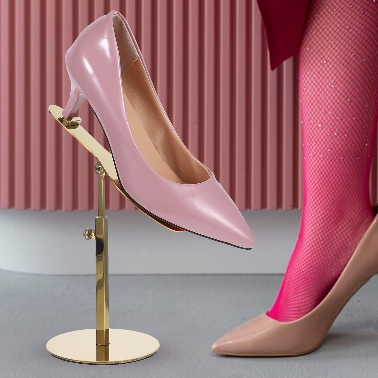 RENACLIPY Multifunctional Adjustable Shoe Stand Display Golden ...