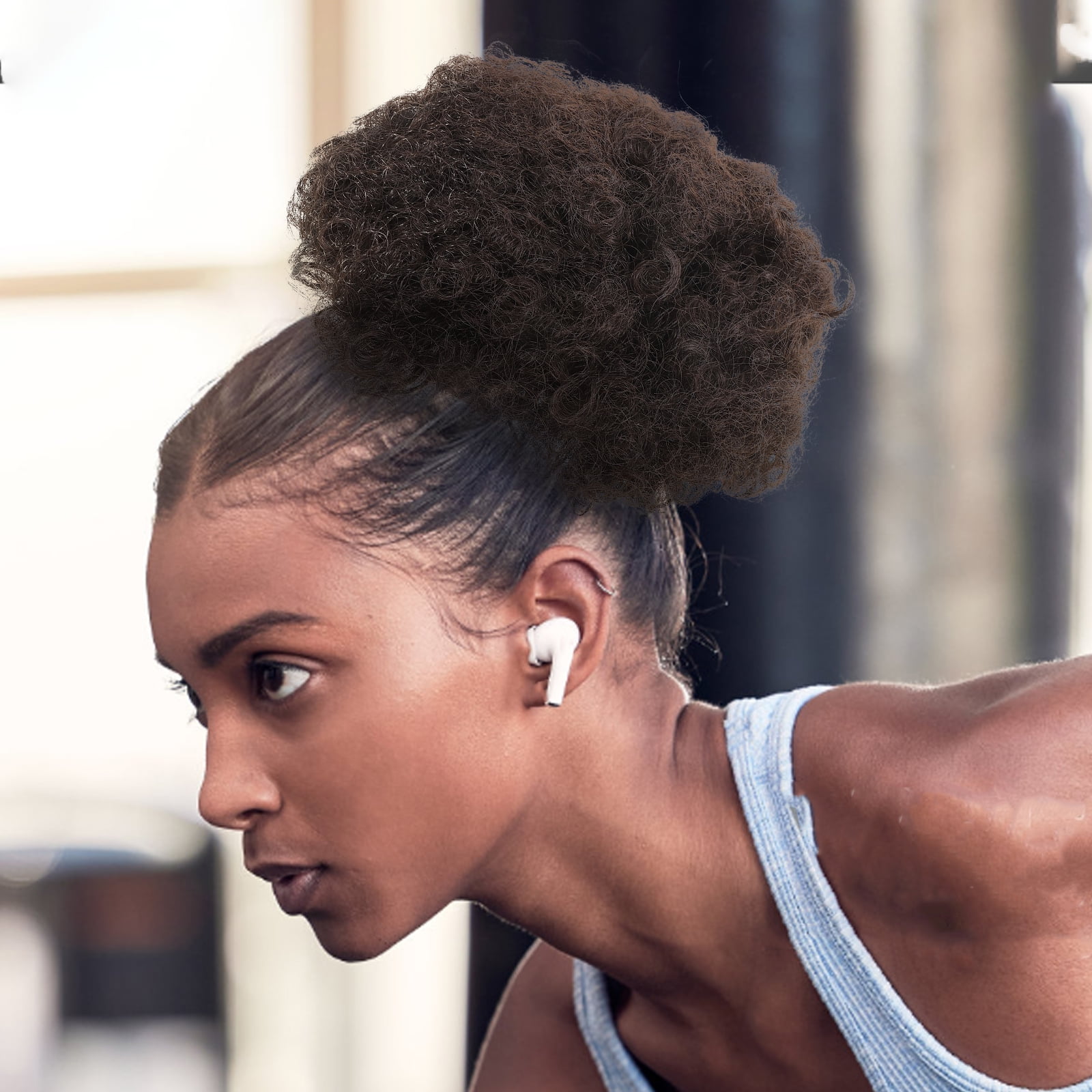 LEXSOMEO Afro Puff Drawstring Ponytail - Human Hair Extensions Short ...