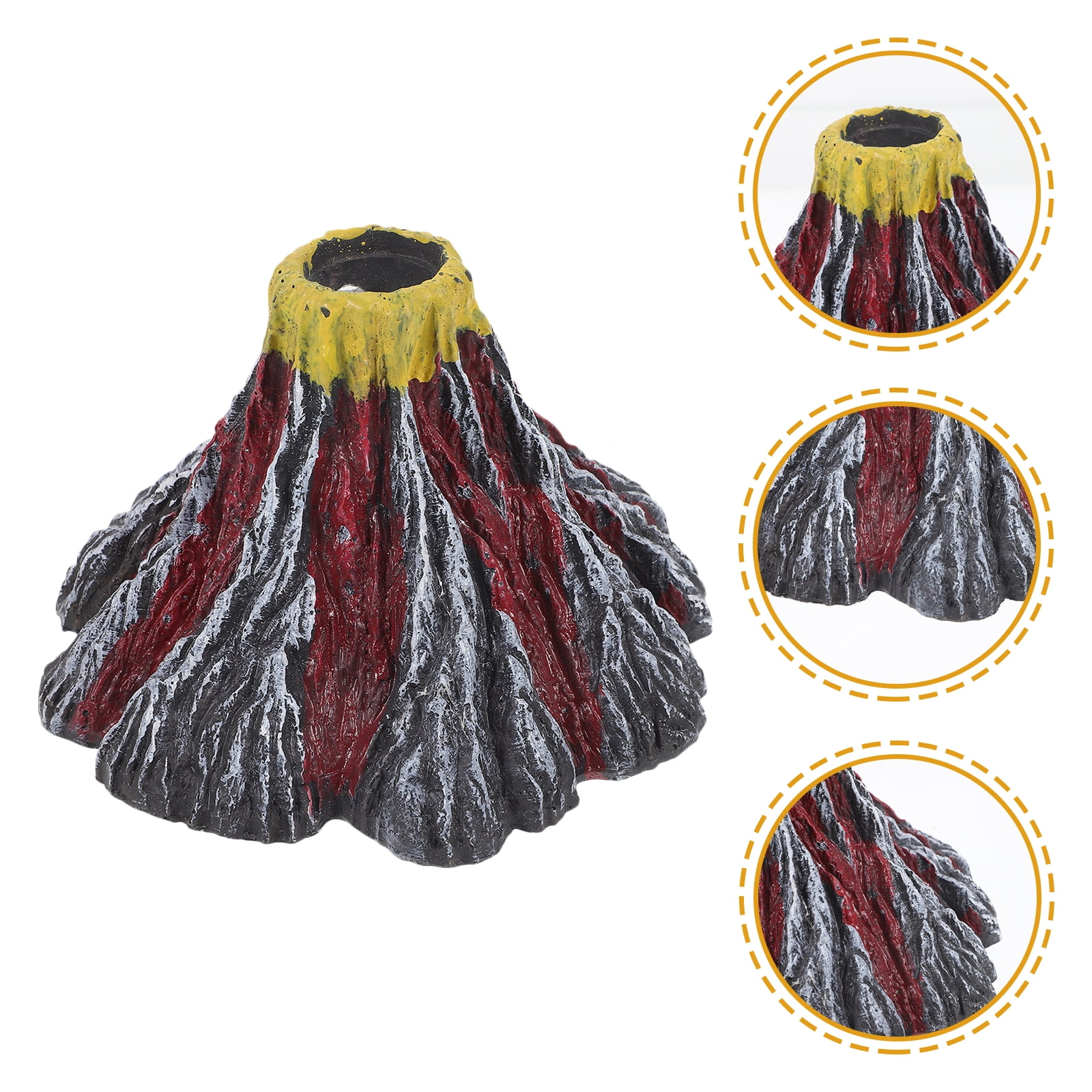 LEXSOMEO Aquarium Volcano Decoration Simulation Volcano Model Fish Tank ...