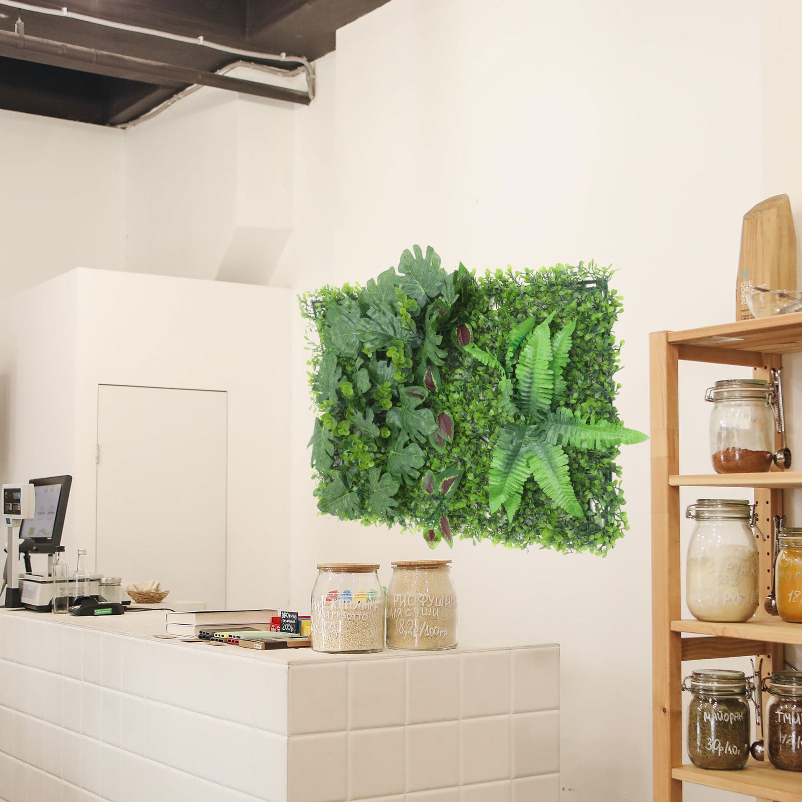 LEXSOMEO Artificial Plant Wall Panel Greenery Hedge Wall Fence ...