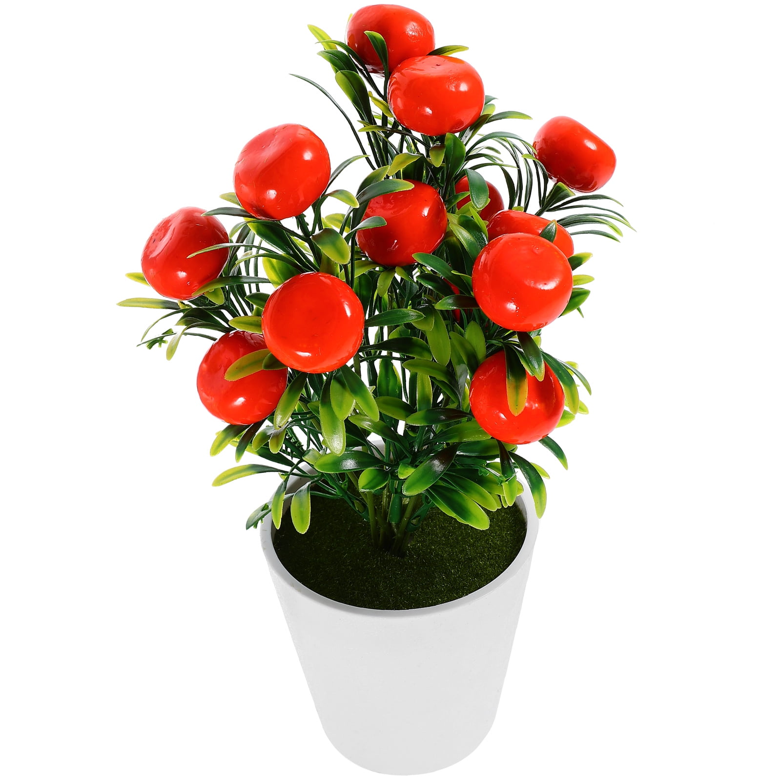 LEXSOMEO Artificial Potted Fruit Tree Realistic Orange Bonsai Ornament ...