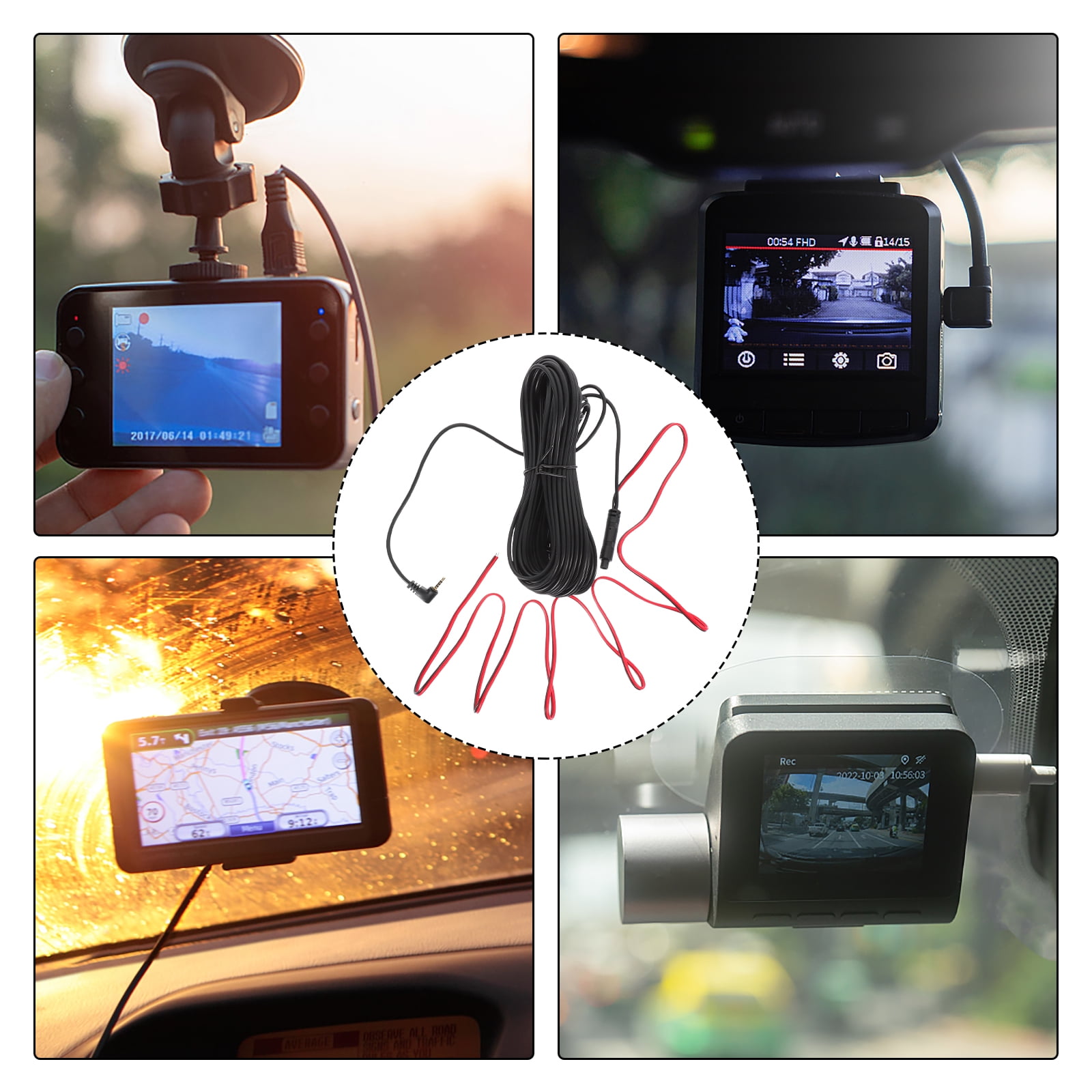 RENACLIPY Backup Camera Extension Cable 15 Meter Durable Plastic Black ...