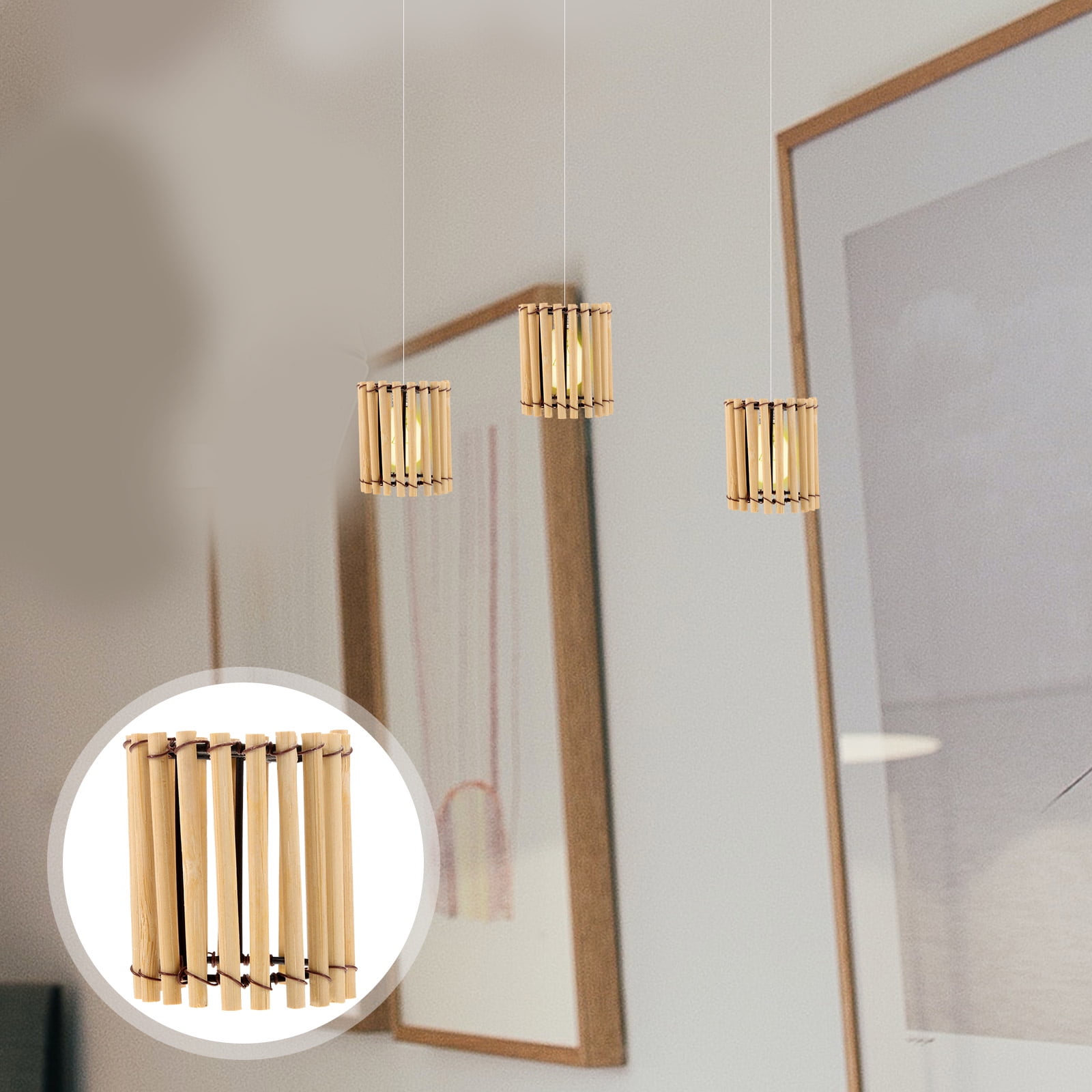 LEXSOMEO Bamboo Lamp Shade Chinese Style Lamp Shade Drum Lamp Shade ...