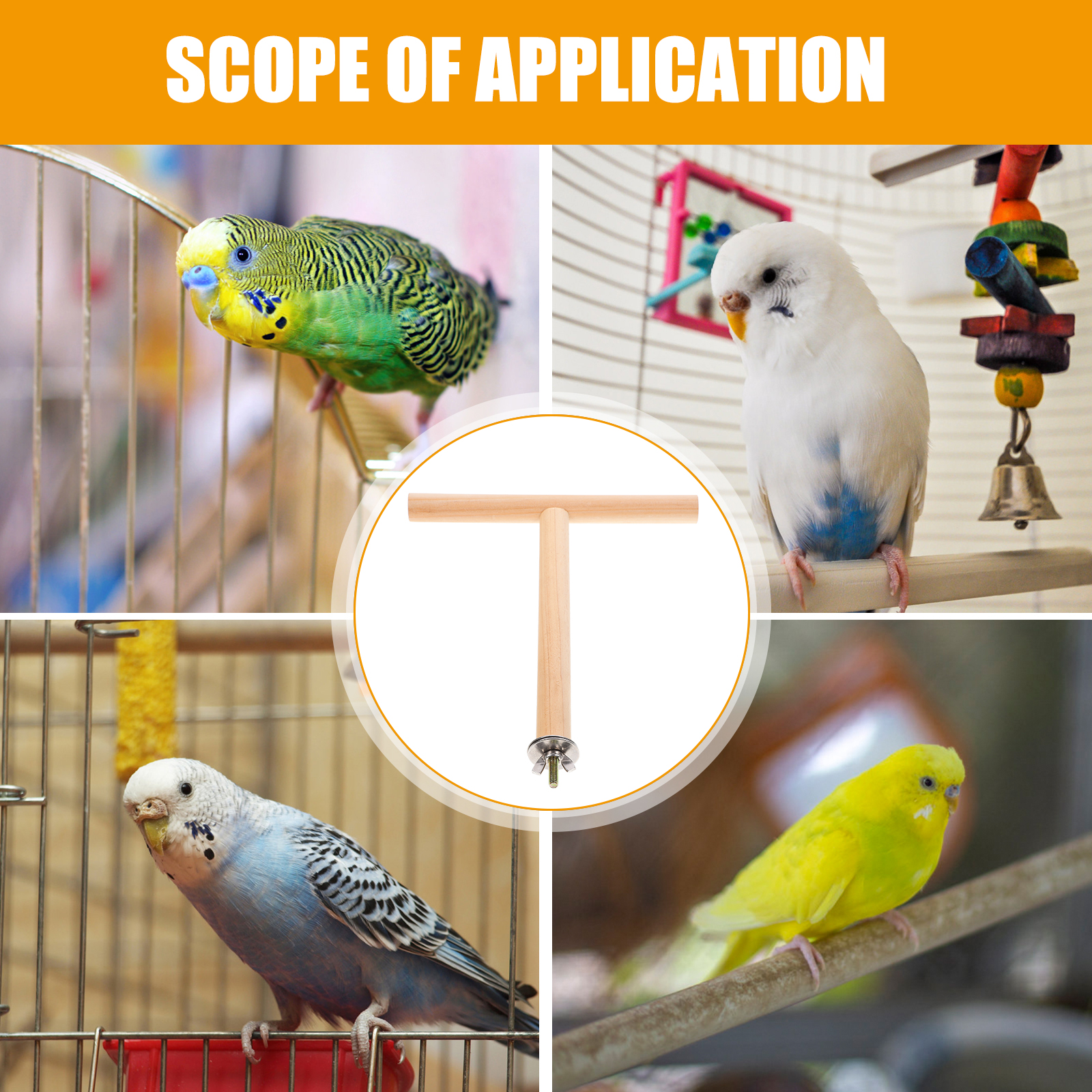 LEXSOMEO Bird Perch Stand Platform Toy Parrot Cage Toy Parrot ...