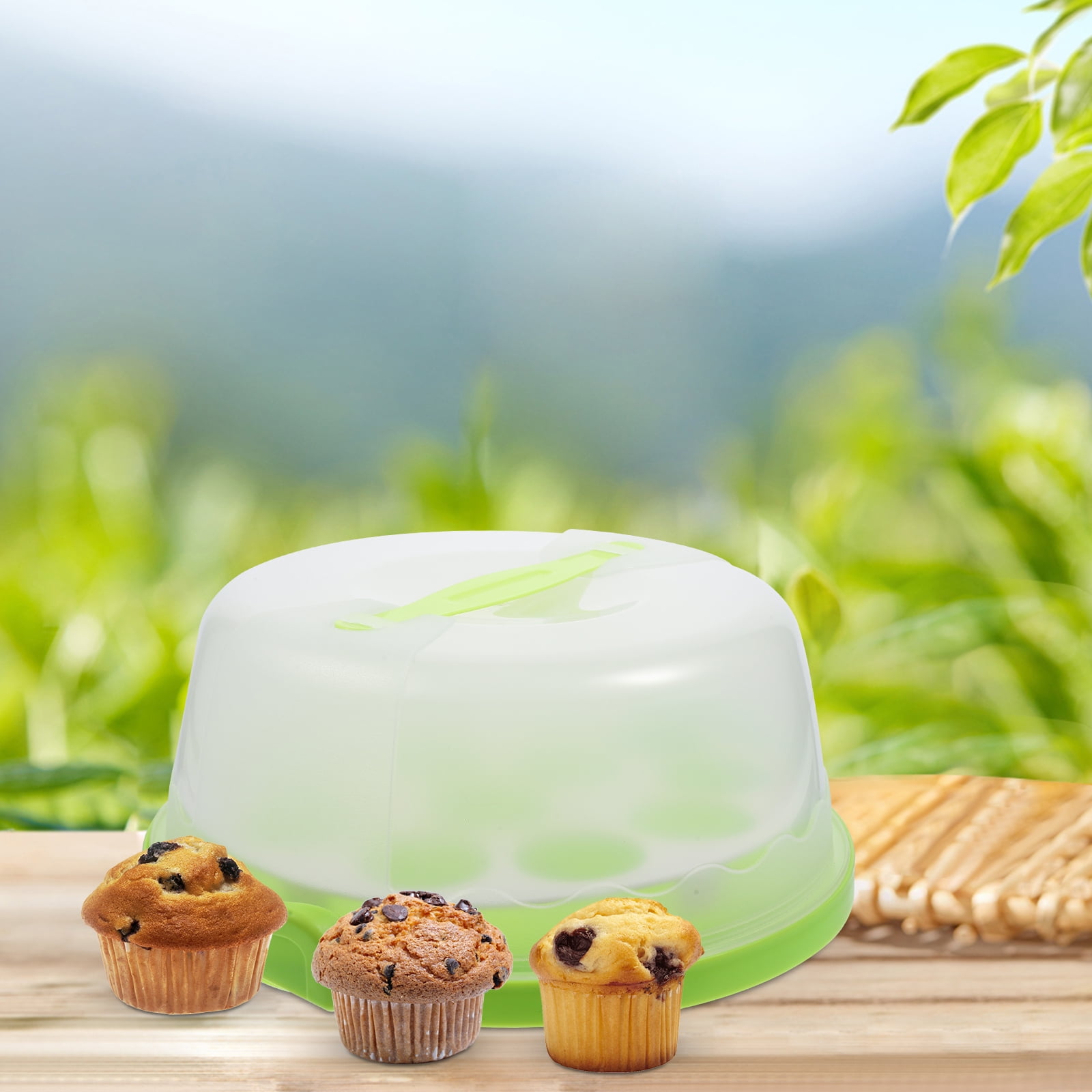 RENACLIPY Cake Transport Box Cupcake Carrier Holder Green Plastic 1Set ...