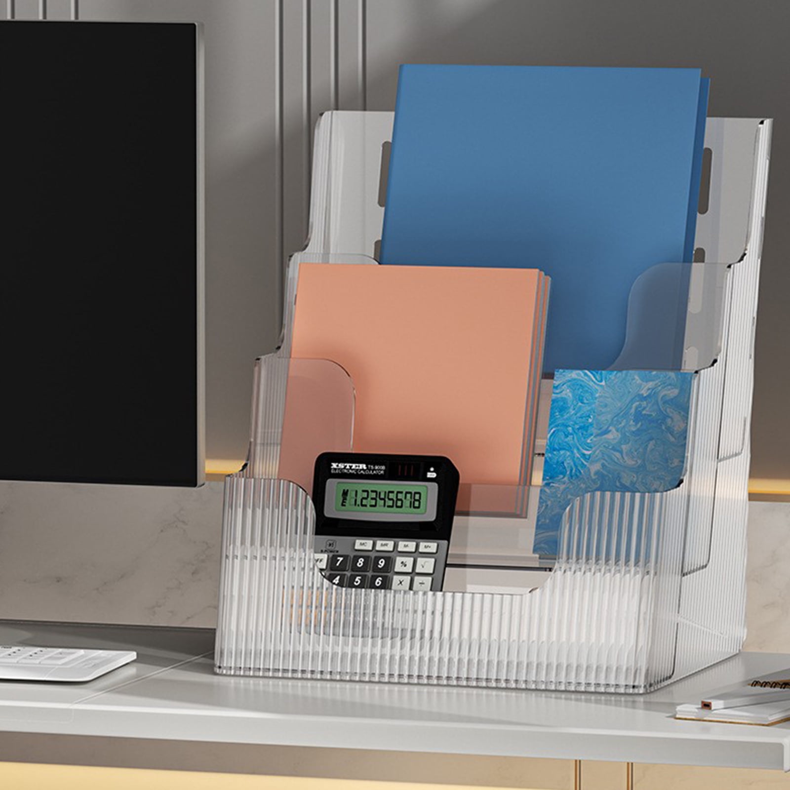 RENACLIPY Transparent Plastic Brochure Holder for Home Use Clear ...