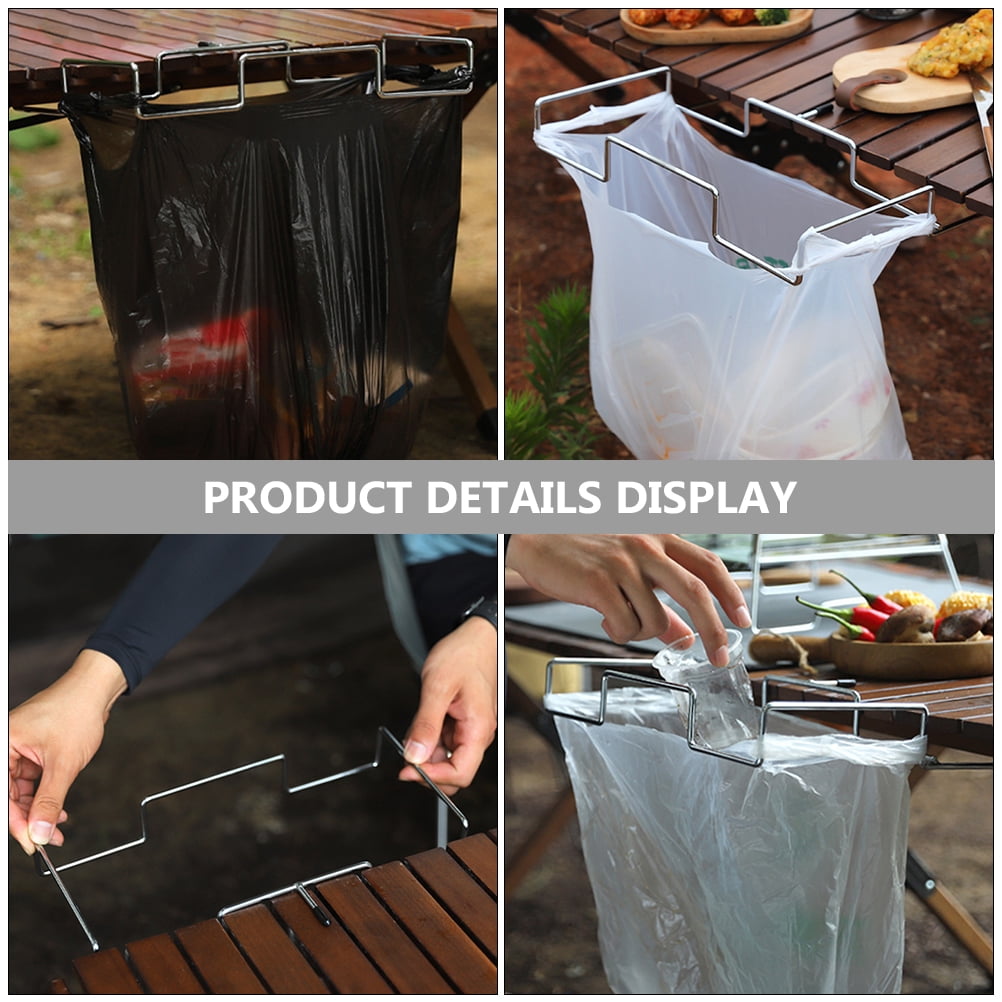 LEXSOMEO Camping Trash Bag Holder Stainless Steel Garbage Bag Rack ...