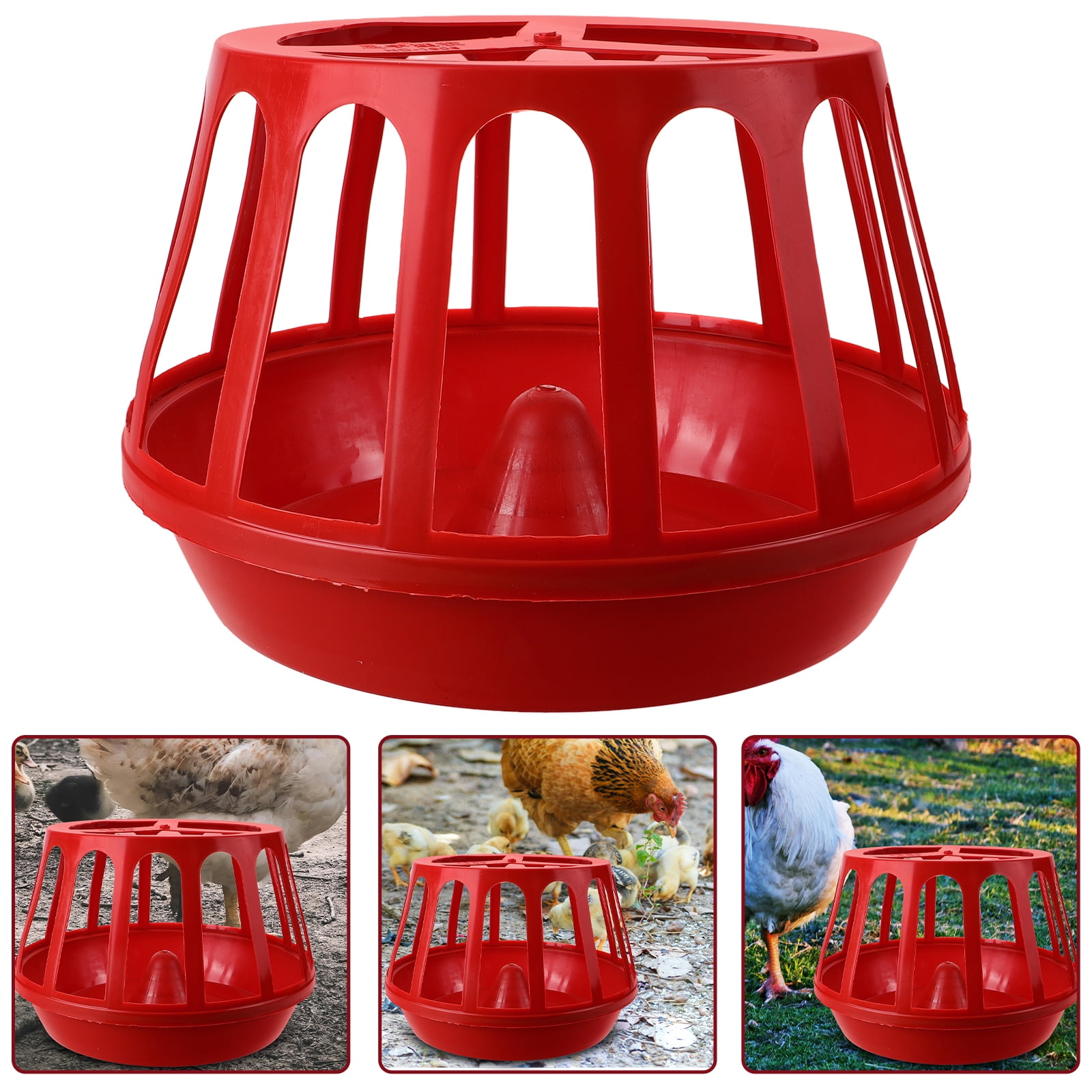 LEXSOMEO Chicken Feeder Portable Chicken Feeding Trough Poultry Food ...