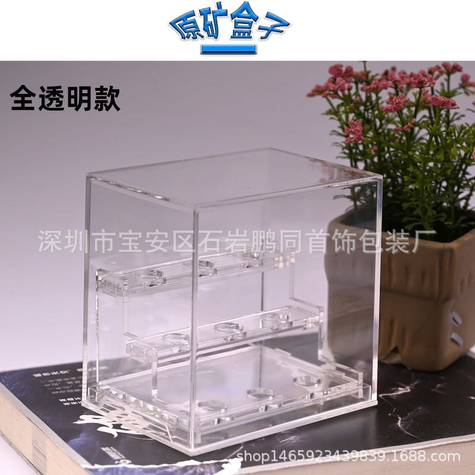 Lexsomeo Clear Display Case For Rocks Acrylic Rock Collection Display 