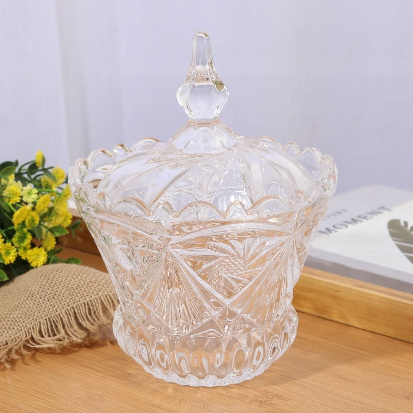 RENACLIPY Glass Canisters Candy Jar With Lid Transparent Glass 1Pcs for ...