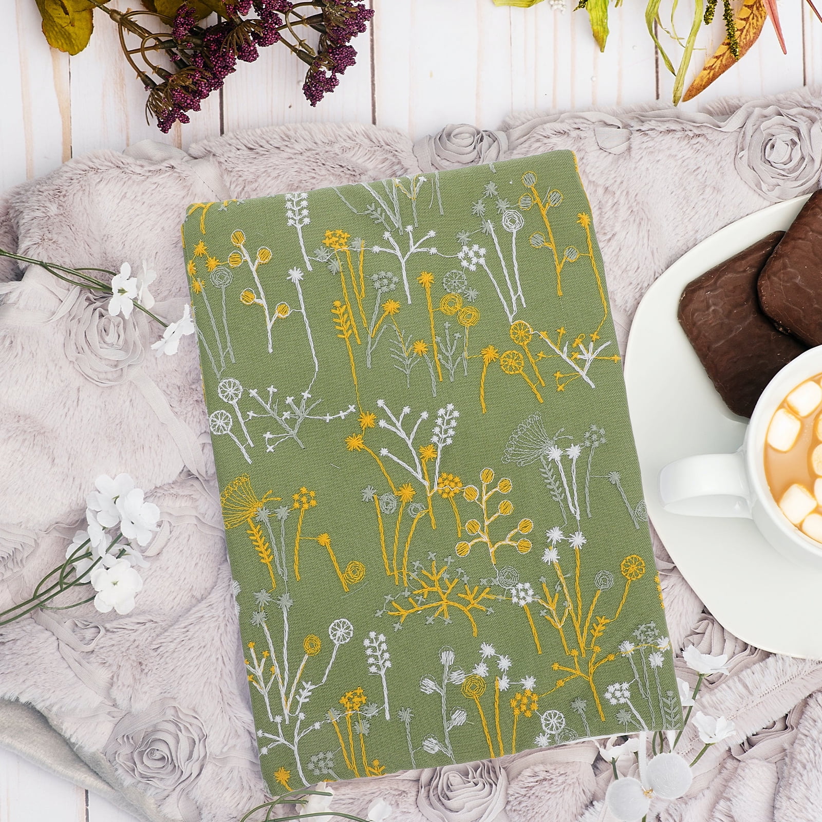 LEXSOMEO Cloth Art A5 Book Sleeve Plant Pattern Soft Book Cover Book ...