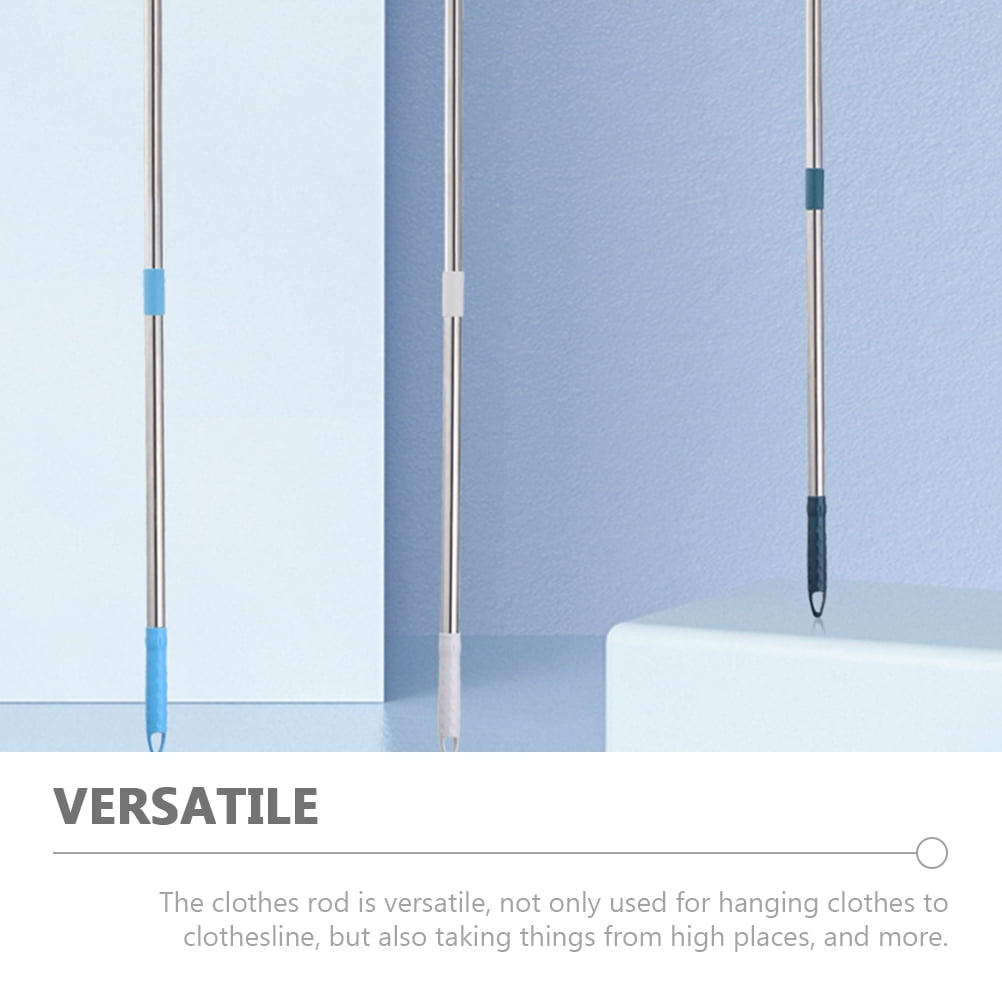 LEXSOMEO Clothesline Pole Long Reach Pole Closet Pole Balcony Clothing ...