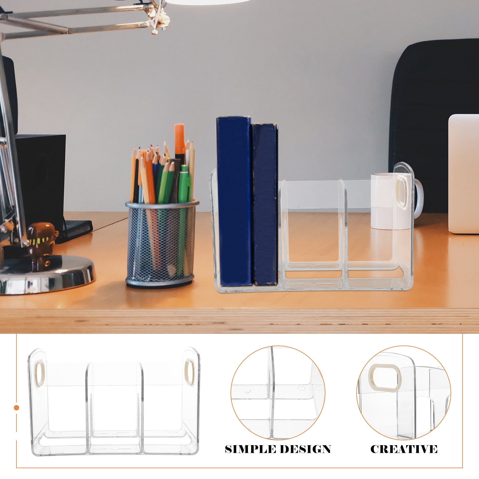 RENACLIPY Multi-Function Acrylic Book Holder, Creative Desktop Design ...