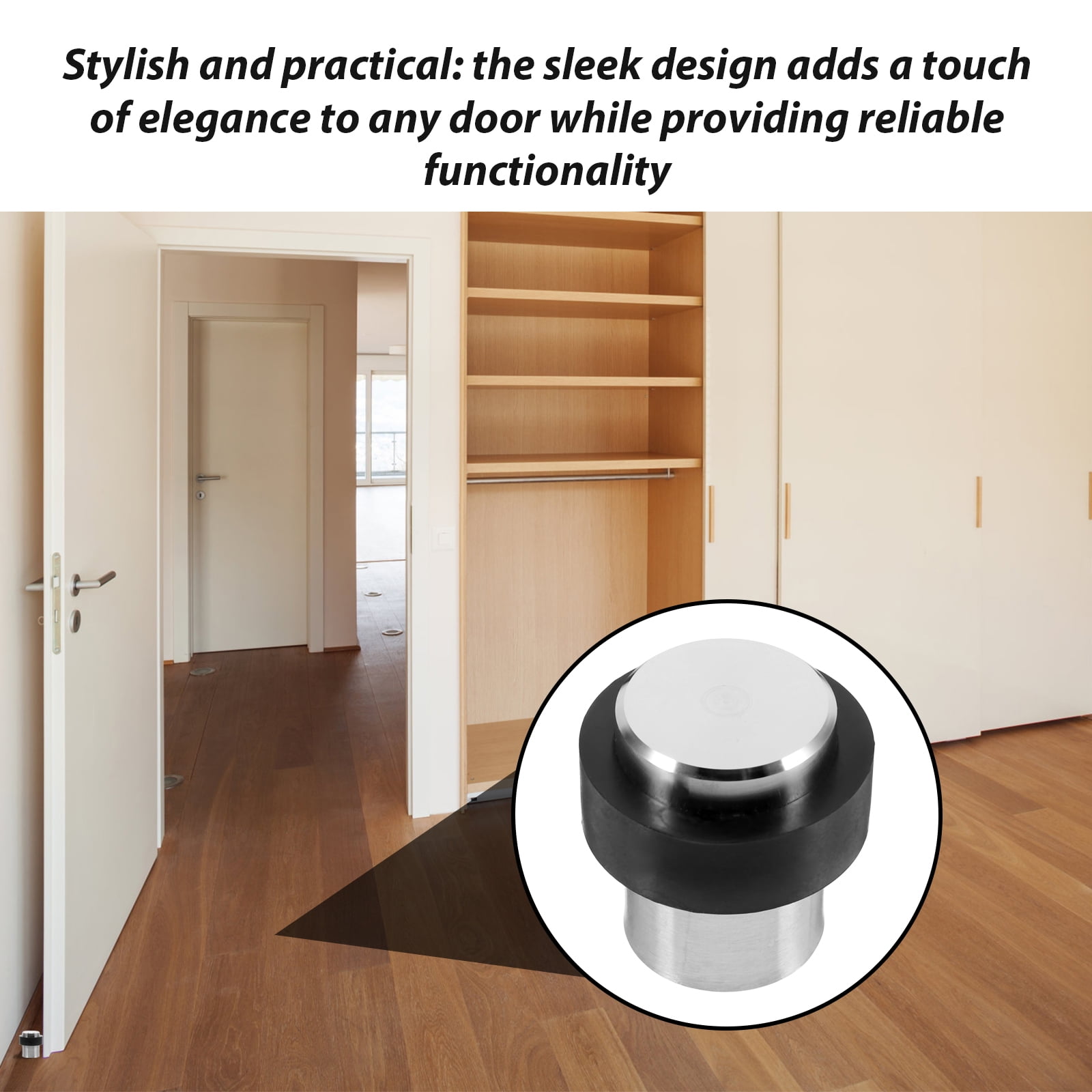 RENACLIPY Floor Mounted Door Stopper with Rubber Base Noise Reducing ...