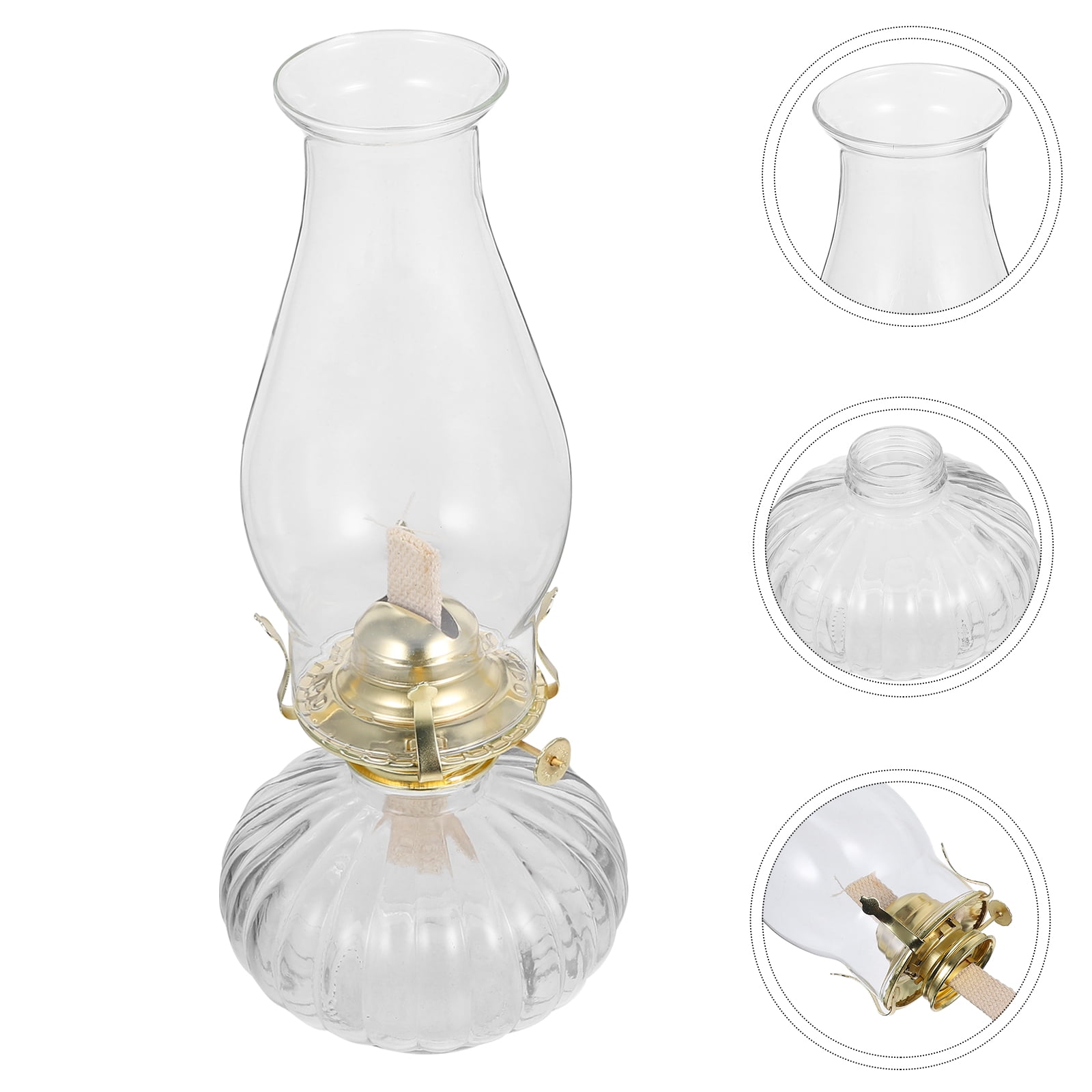 LEXSOMEO Decorative Retro Oil Lamp Glass Kerosene Oil Lamp With Metal ...