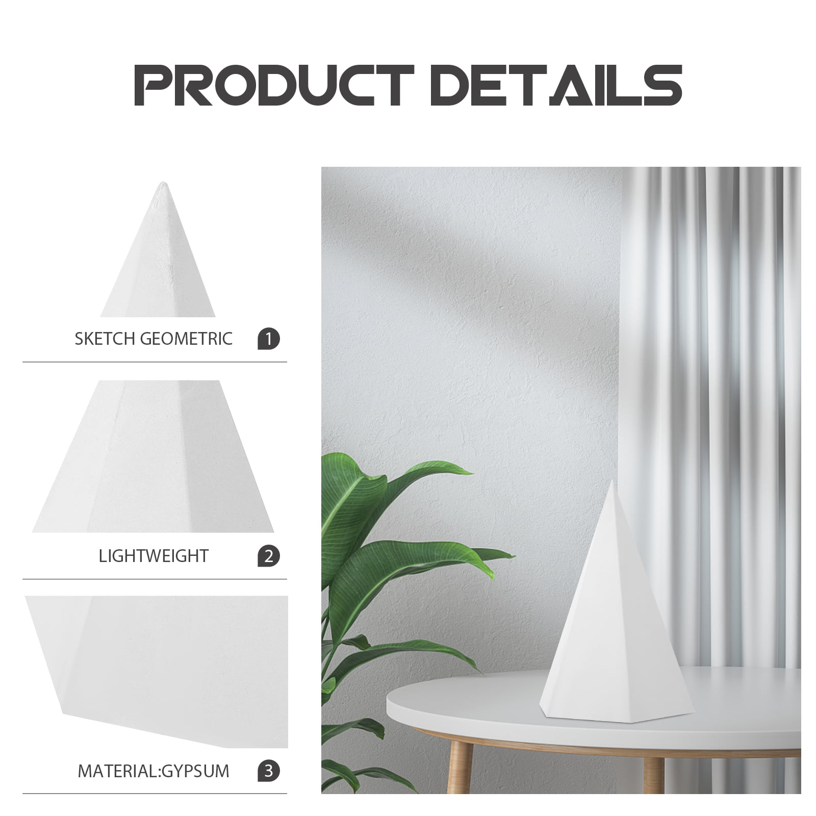 RENACLIPY Sketch Geometrical Sculpture Drawing Props Gypsum White 1 Pcs ...