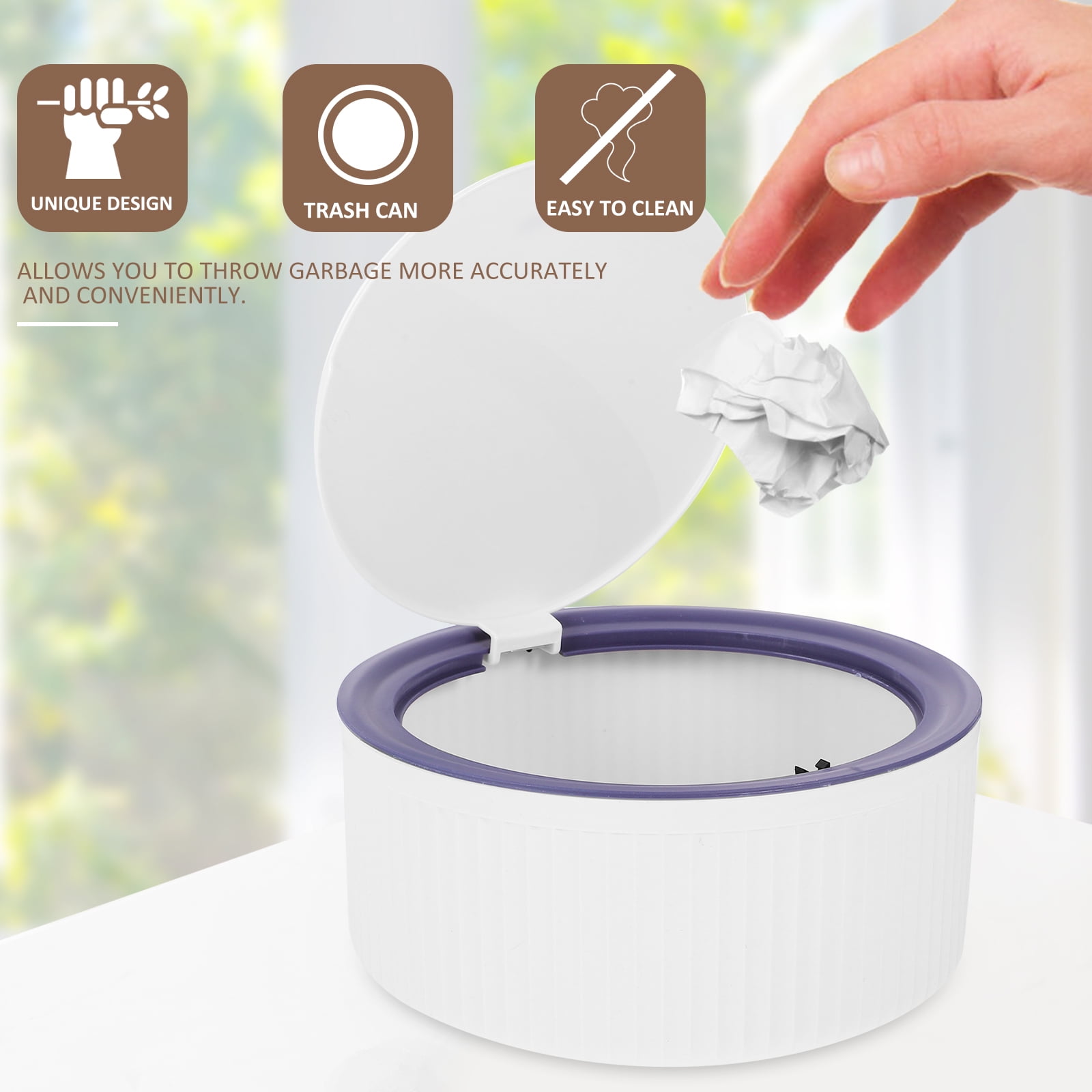 LEXSOMEO Desktop Wastebasket Trash Can Tiny Desktop Waste Garbage Bin ...