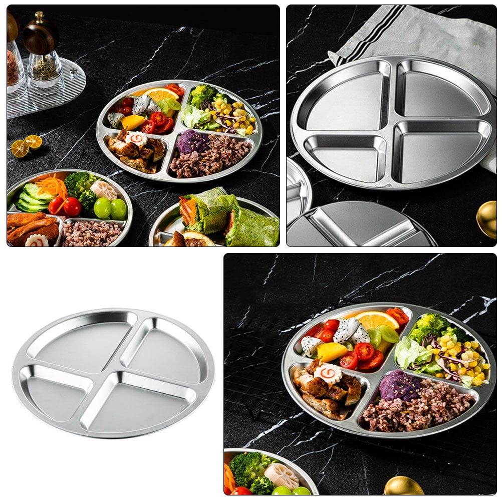 LEXSOMEO Divided Plate Tray Cafeteria Portion Control Plate Lunch ...