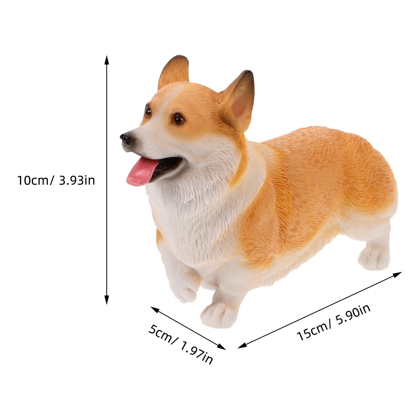 LEXSOMEO Dog Figurine Realistic Animal Model Lifelike Corgi Dog Statue ...