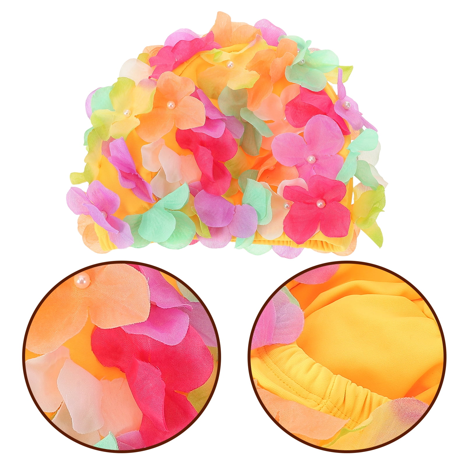 COOPHYA Nylon Swim Cap for Women and Girls, Floral Design, and ...