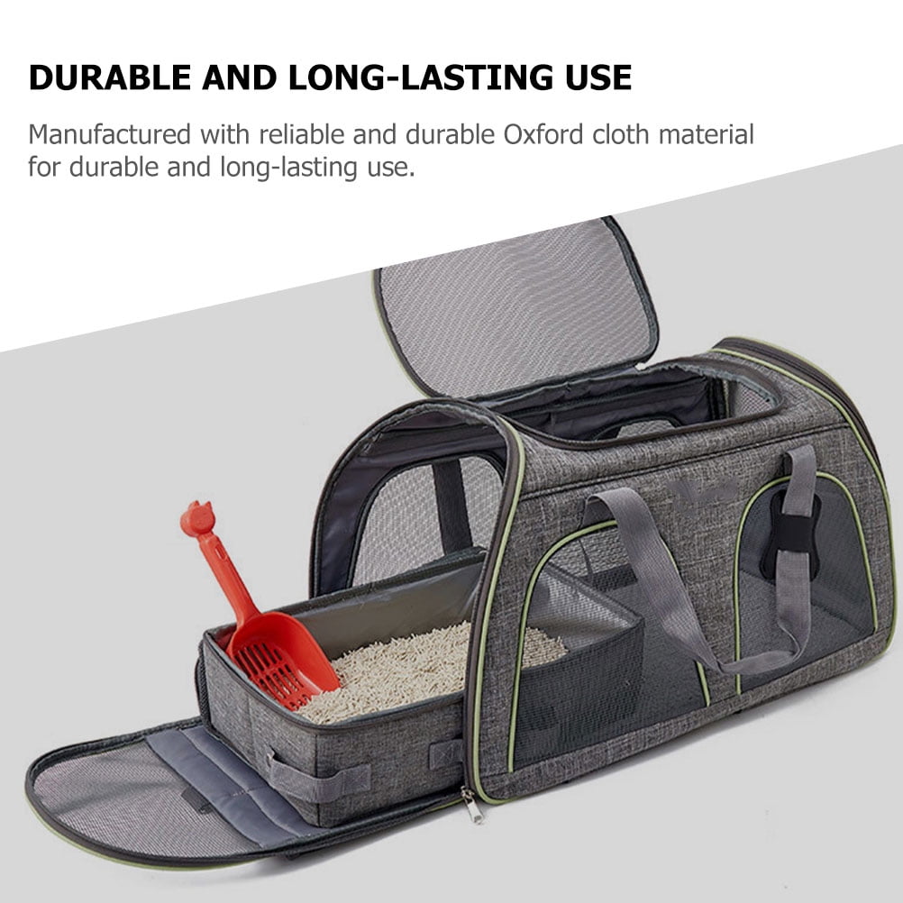 LEXSOMEO Foldable Cat Travel Litter Box with Scoop Portable Cat Potty ...