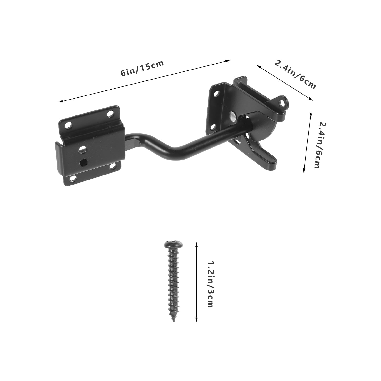 LEXSOMEO Galvanized Gate Latch For Wooden Metal Fences Carbon Steel ...