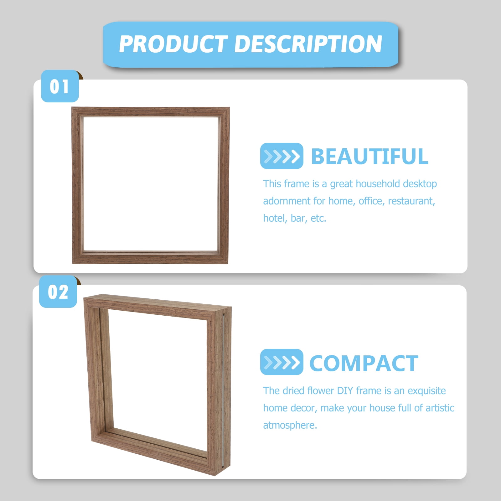 LEXSOMEO Glass Display Frame with Frame Specimen Frame Double Glass ...