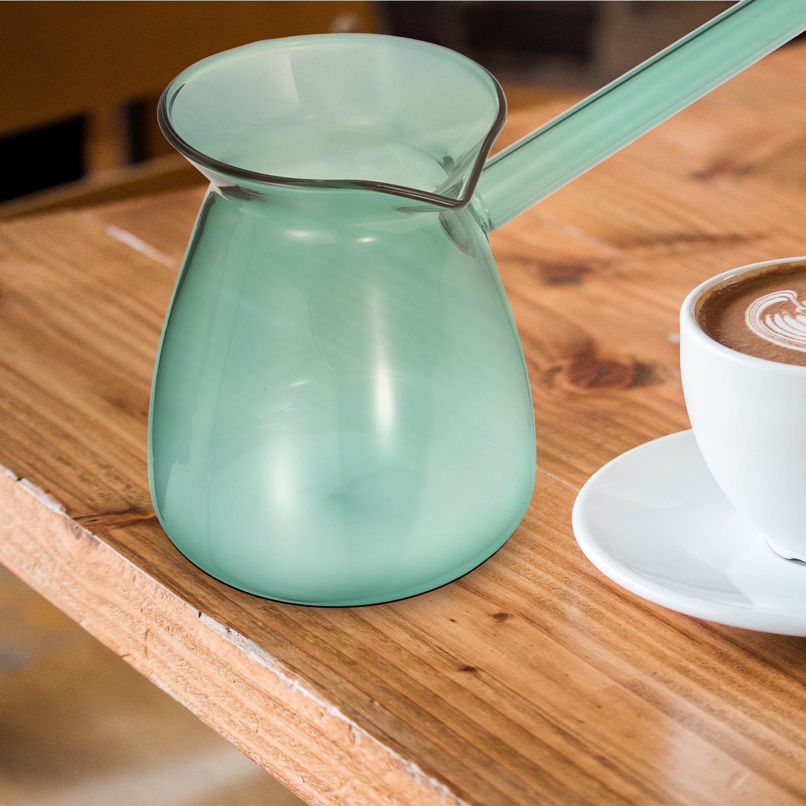 LEXSOMEO Glass Milk Jug Coffee Pot Milk Warmer with Side Handle ...