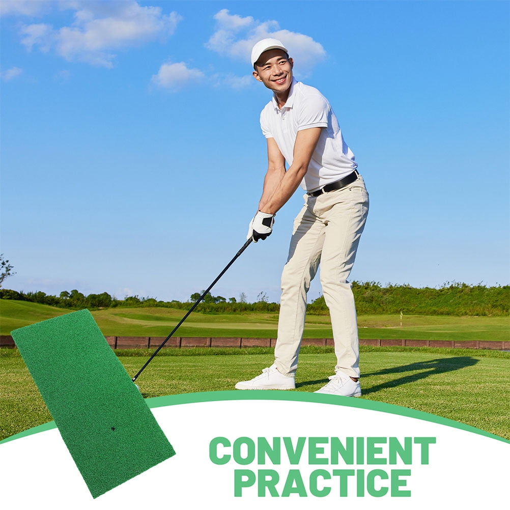 RENACLIPY Golf Practice Hitting Mat with Green Nylon Turf for Home and ...